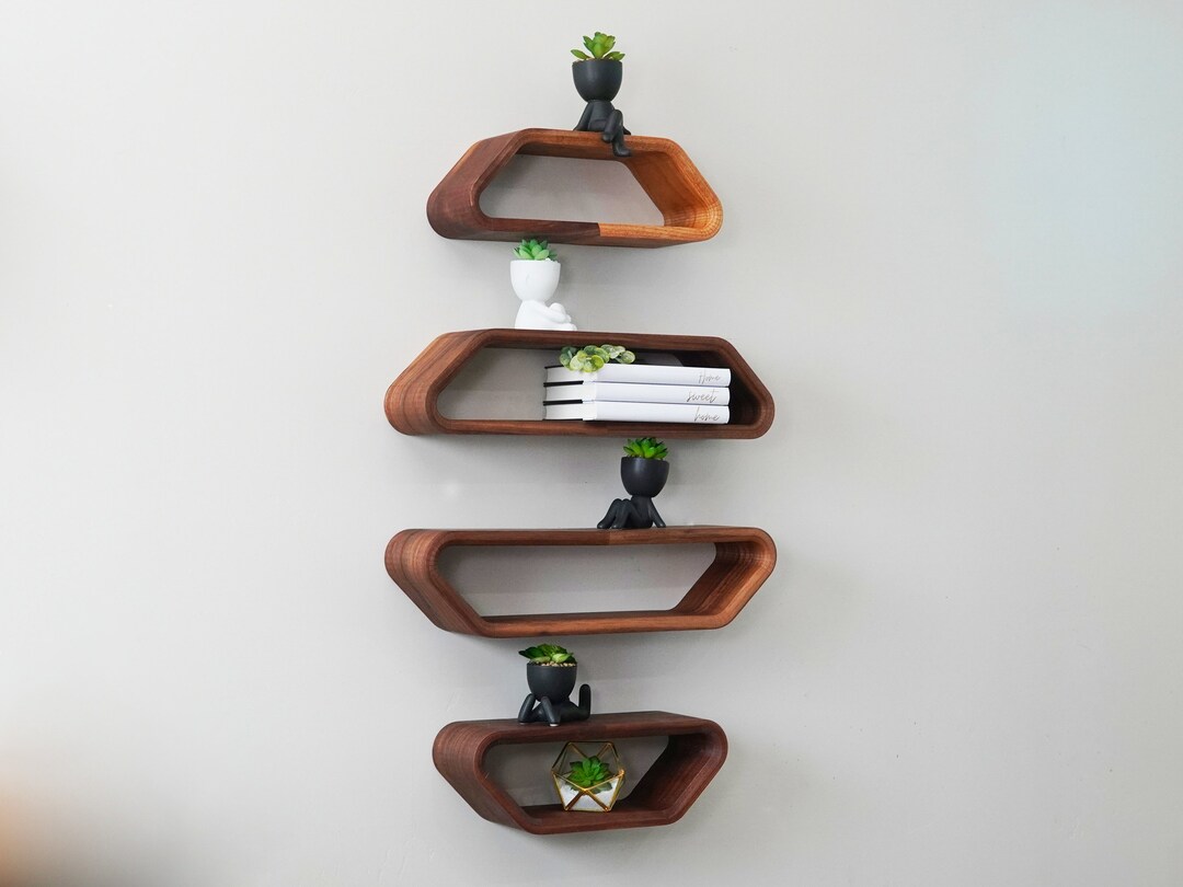 Hexagon Floating Shelves Modern Floating Shelves Geometric - Etsy