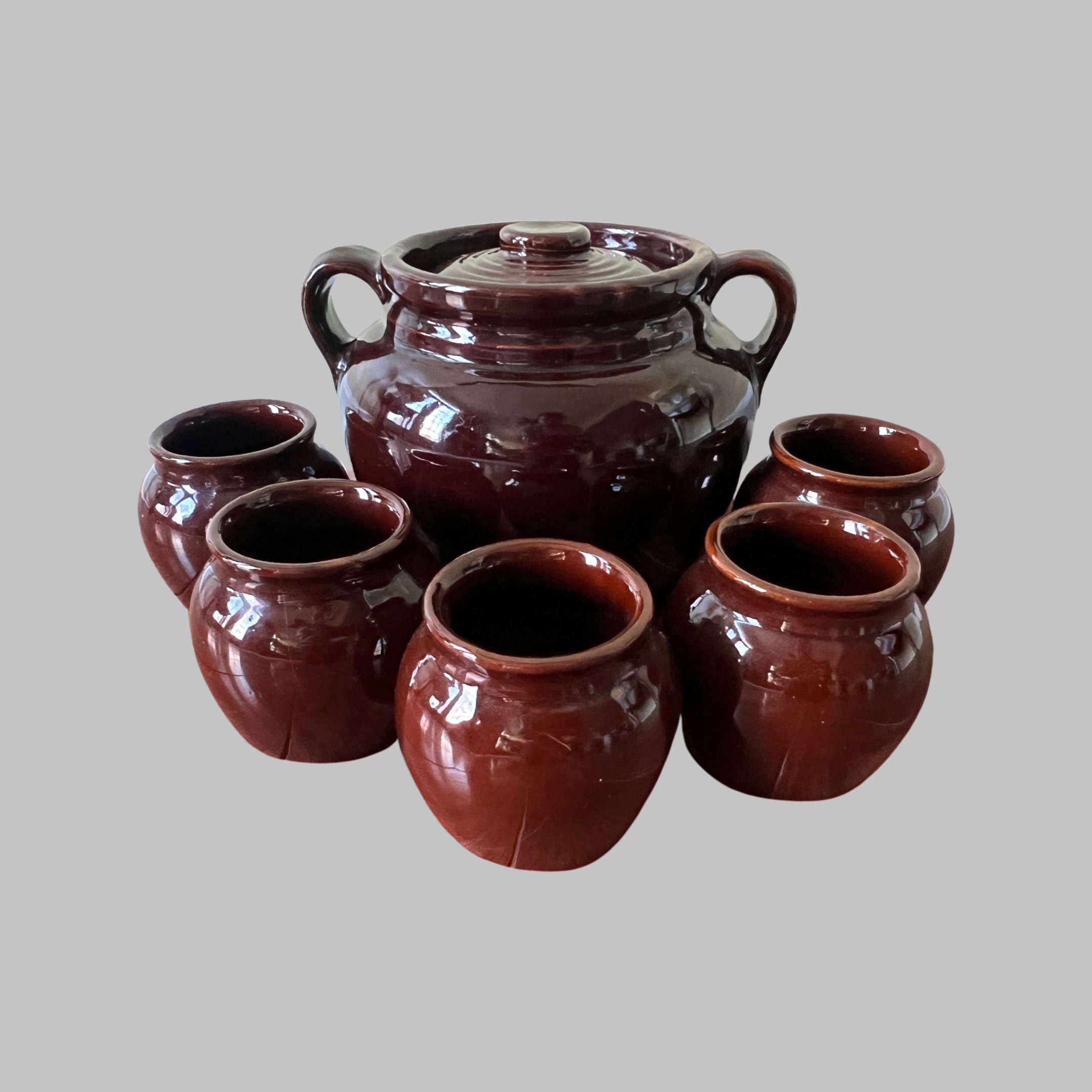 Vintage Bean Pot Set - Etsy
