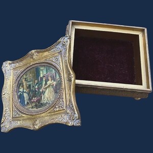Vintage Keepsake Box With Victorian Print - Etsy