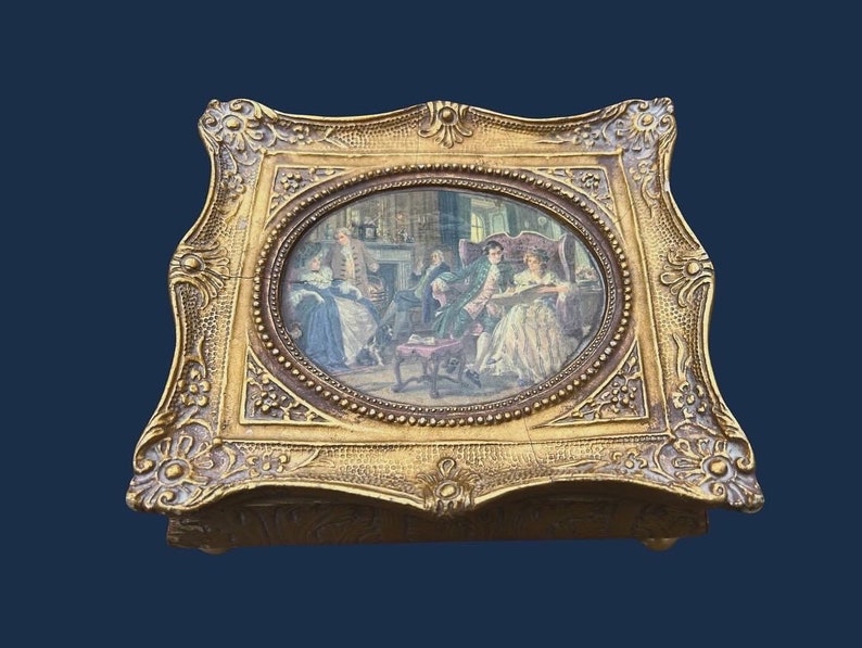 Vintage Keepsake Box With Victorian Print - Etsy
