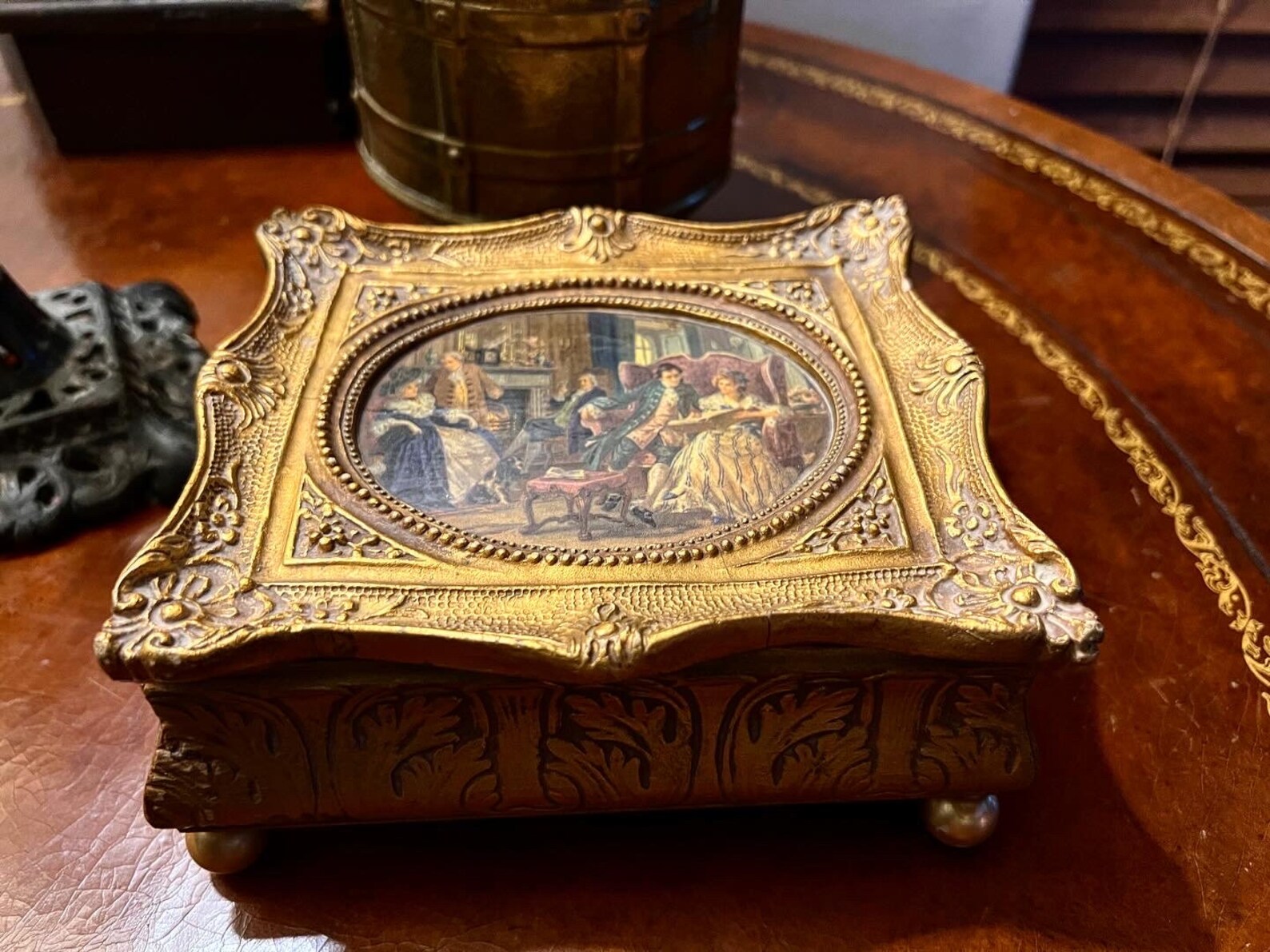 Vintage Keepsake Box With Victorian Print - Etsy