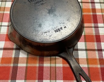 No. 7 Wagner Ware Cast Iron Skillet, 7 P With Heat Ring, Sidney O, 9.5 ...