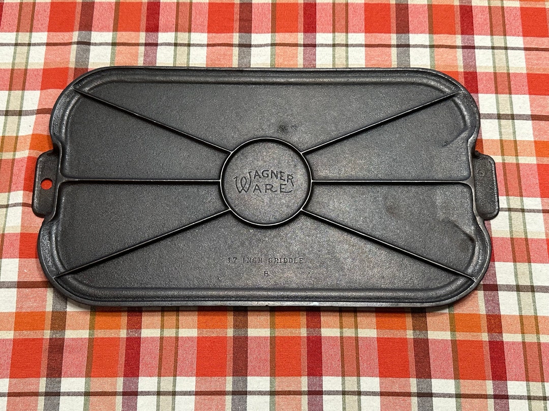 Vintage Wagner Ware Stylized Logo 17 Inch Cast Iron Griddle - Etsy