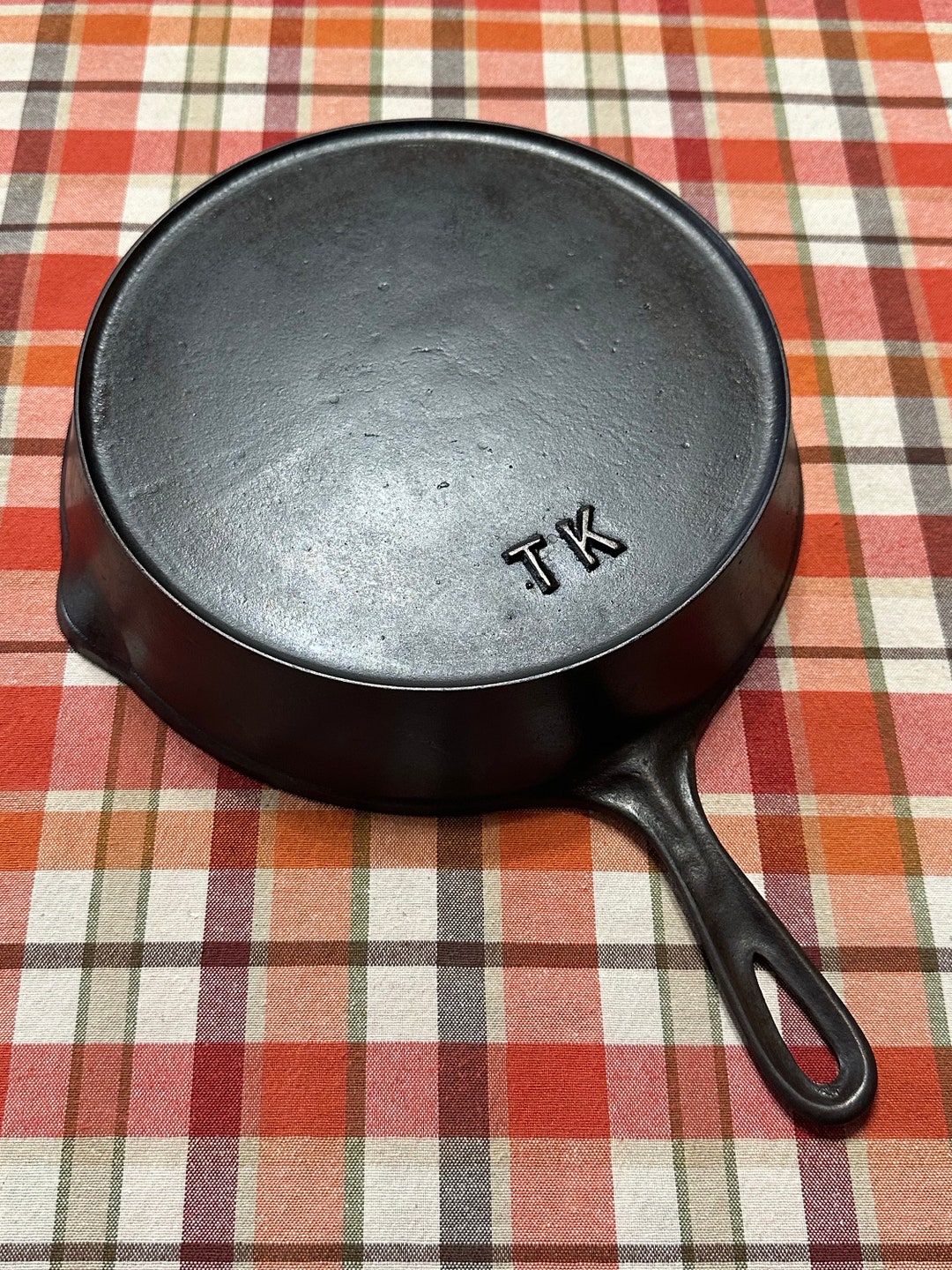 T. K. 8 Initial Cast Iron Skillet - Etsy