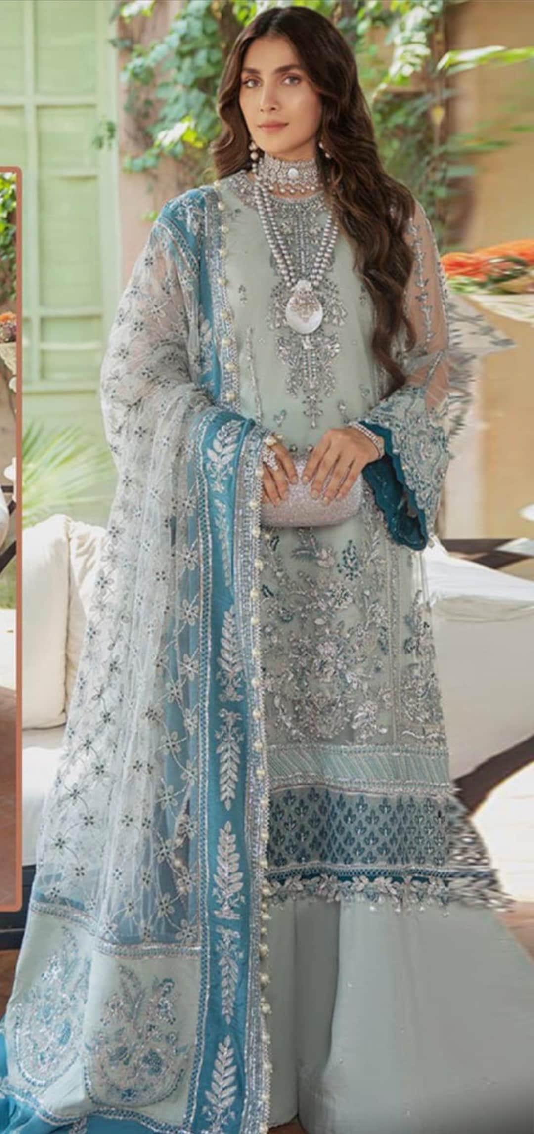 Pakistani Salwar Kameez Party Wear Net Organza Embroidery Outfit Made ...