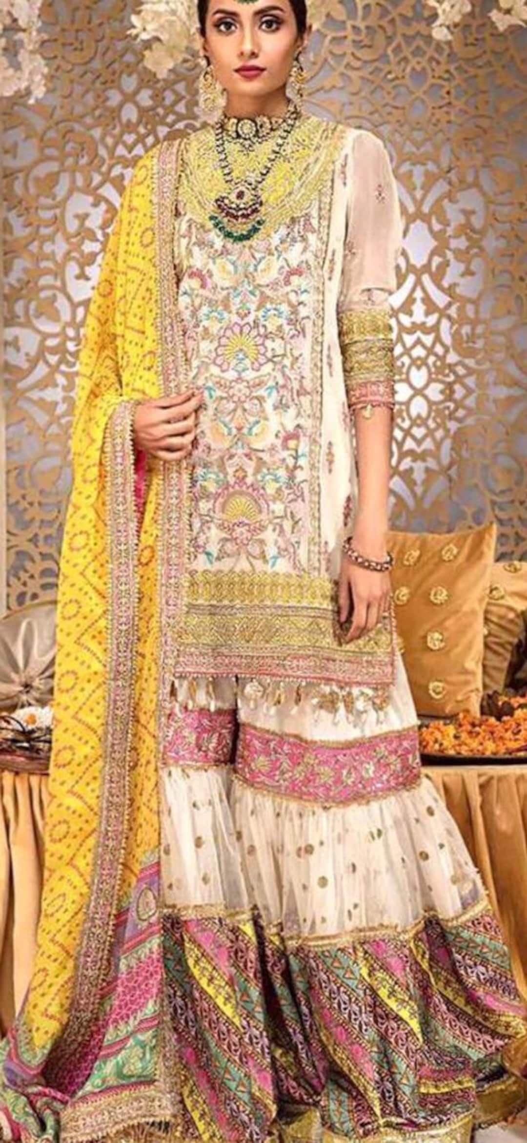 Pakistani Wedding Dress Designr Inspired Embroidery Ethnic Stylish ...