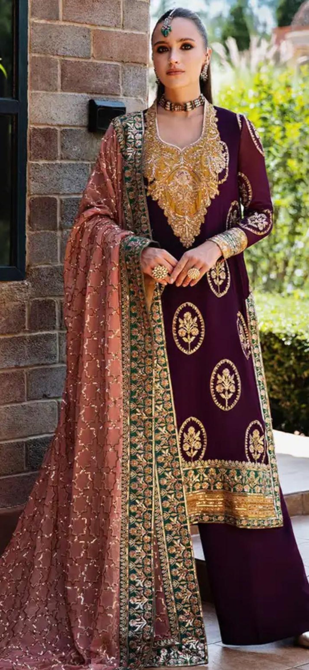 Pakistani Wedding Dress Chiffon Designer Marium N Maria Embroidery ...