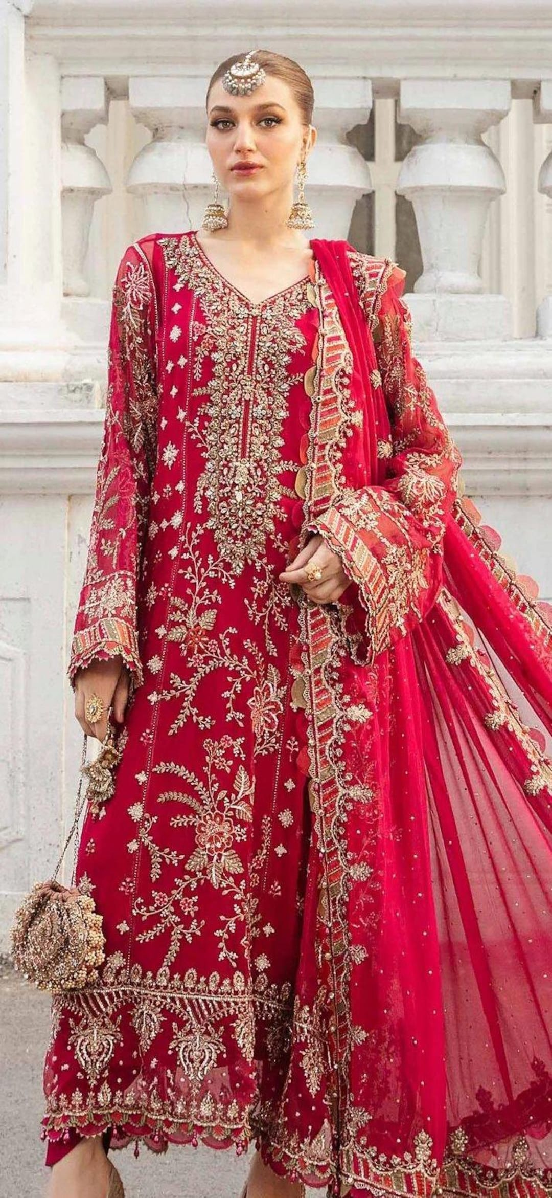 Pakistani Wedding Dress Designr Inspired Embroidery Ethnic Stylish ...