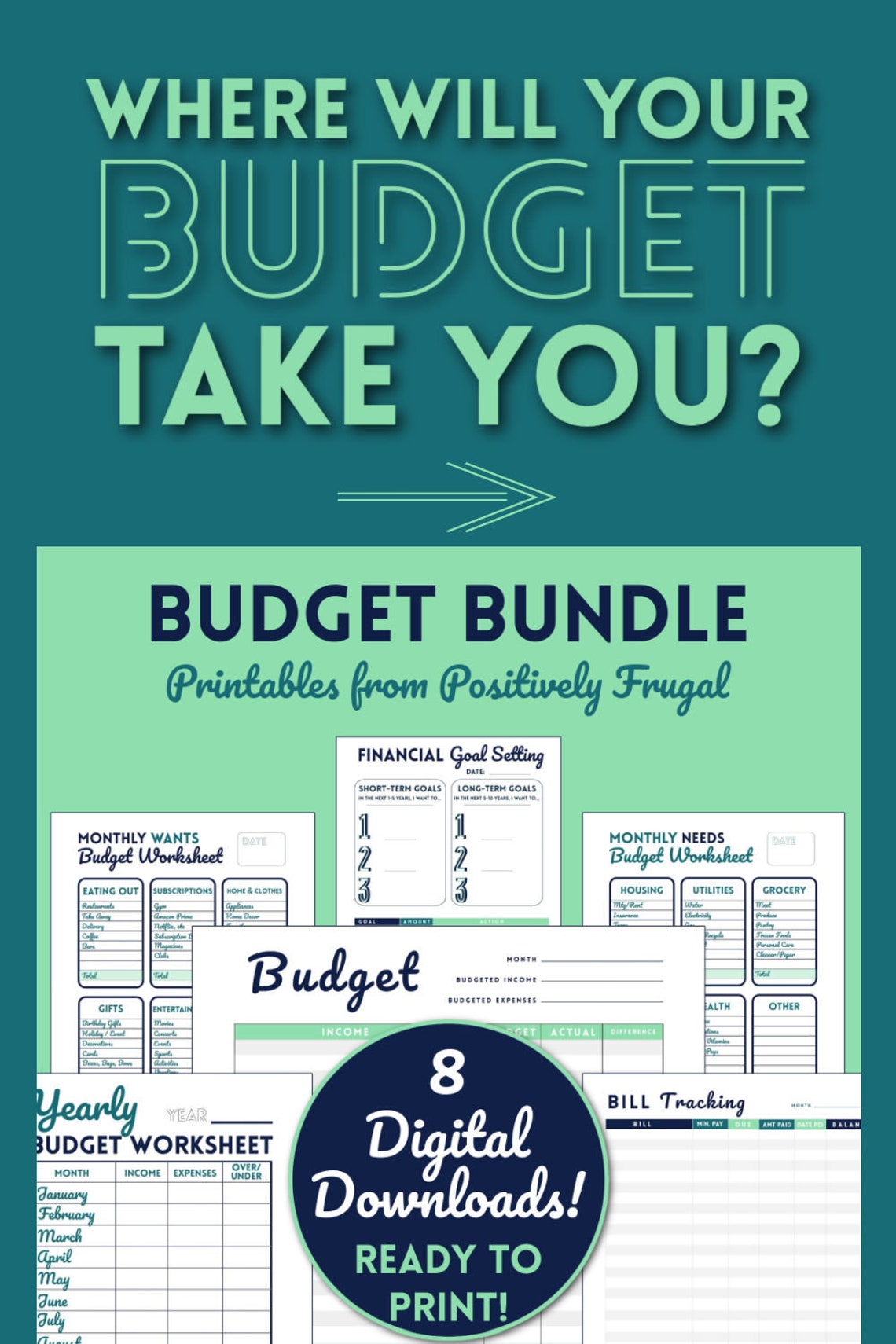Budget Bundle Kit for Printable Budget Binder, Finance Planner, Savings ...