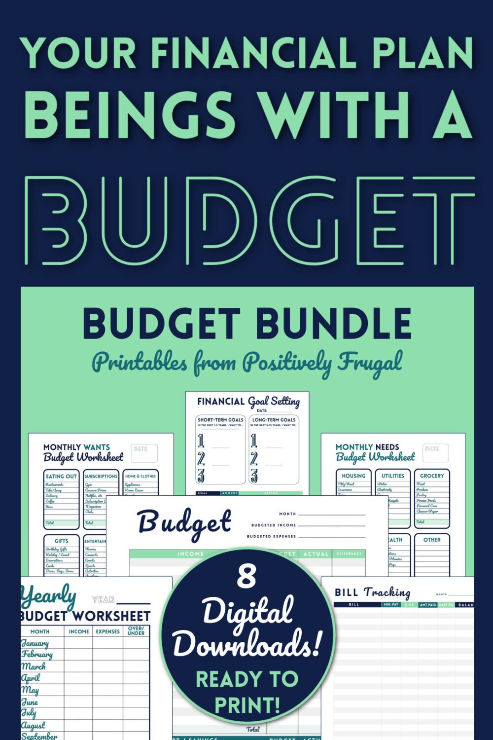 Budget Bundle Kit for Printable Budget Binder, Finance Planner, Savings ...
