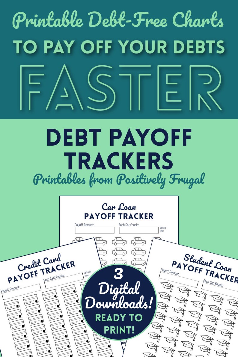 Debt Payoff Trackers, Printable Debt-free Charts, Credit Card Payoff ...