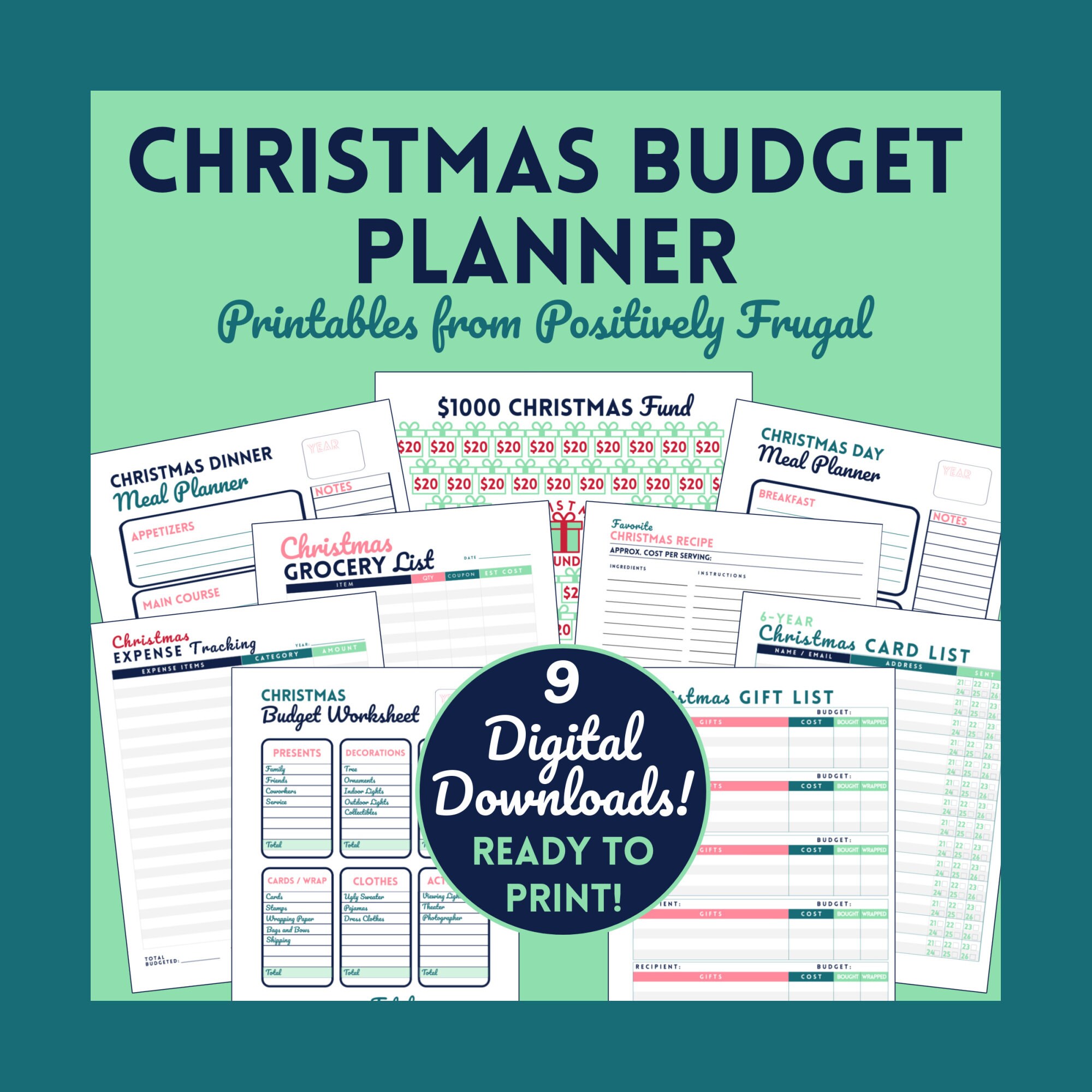 Christmas Budget Planner Kit, Christmas Gift List, Xmas Card List ...