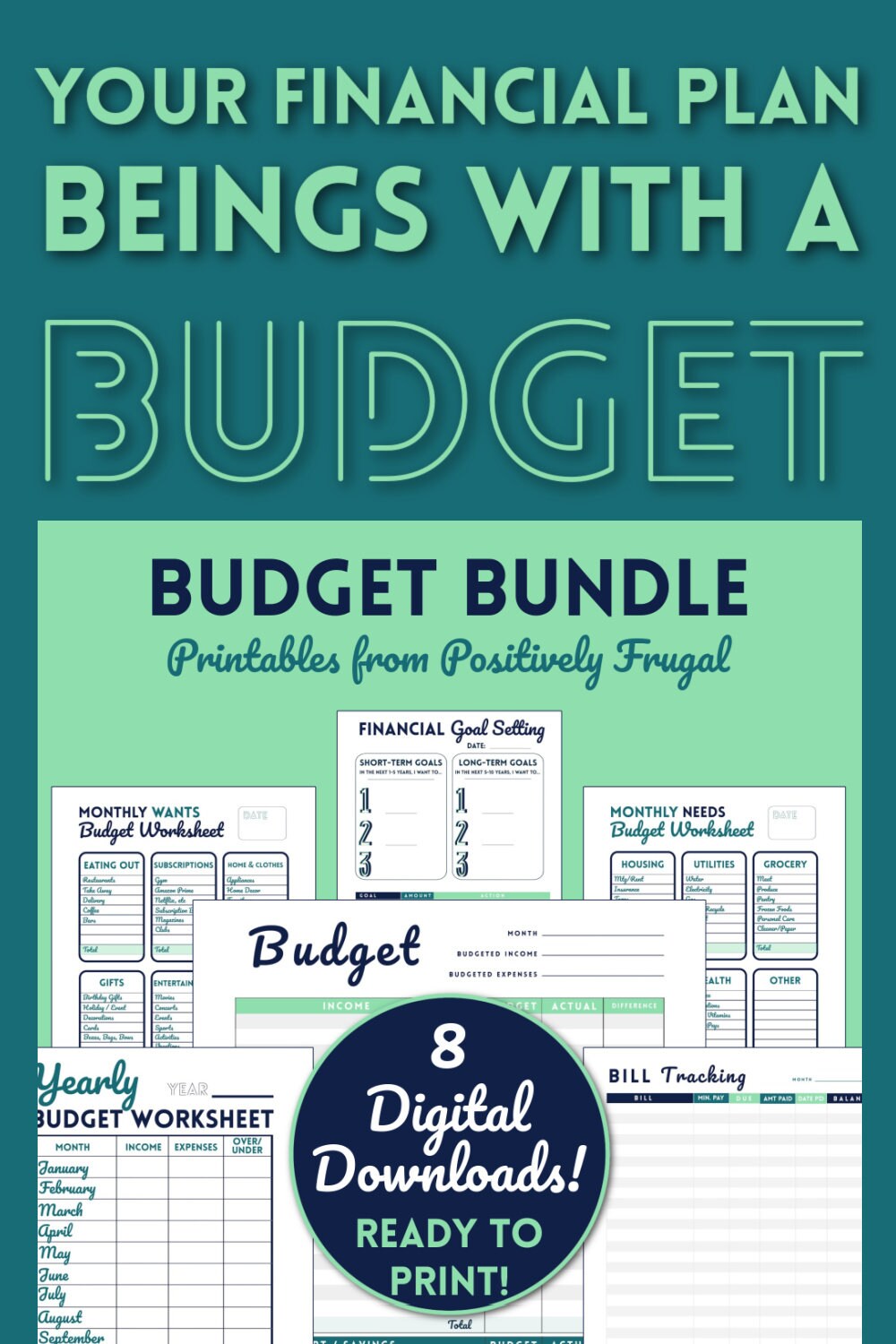 Budget Bundle Kit for Printable Budget Binder, Finance Planner, Savings ...
