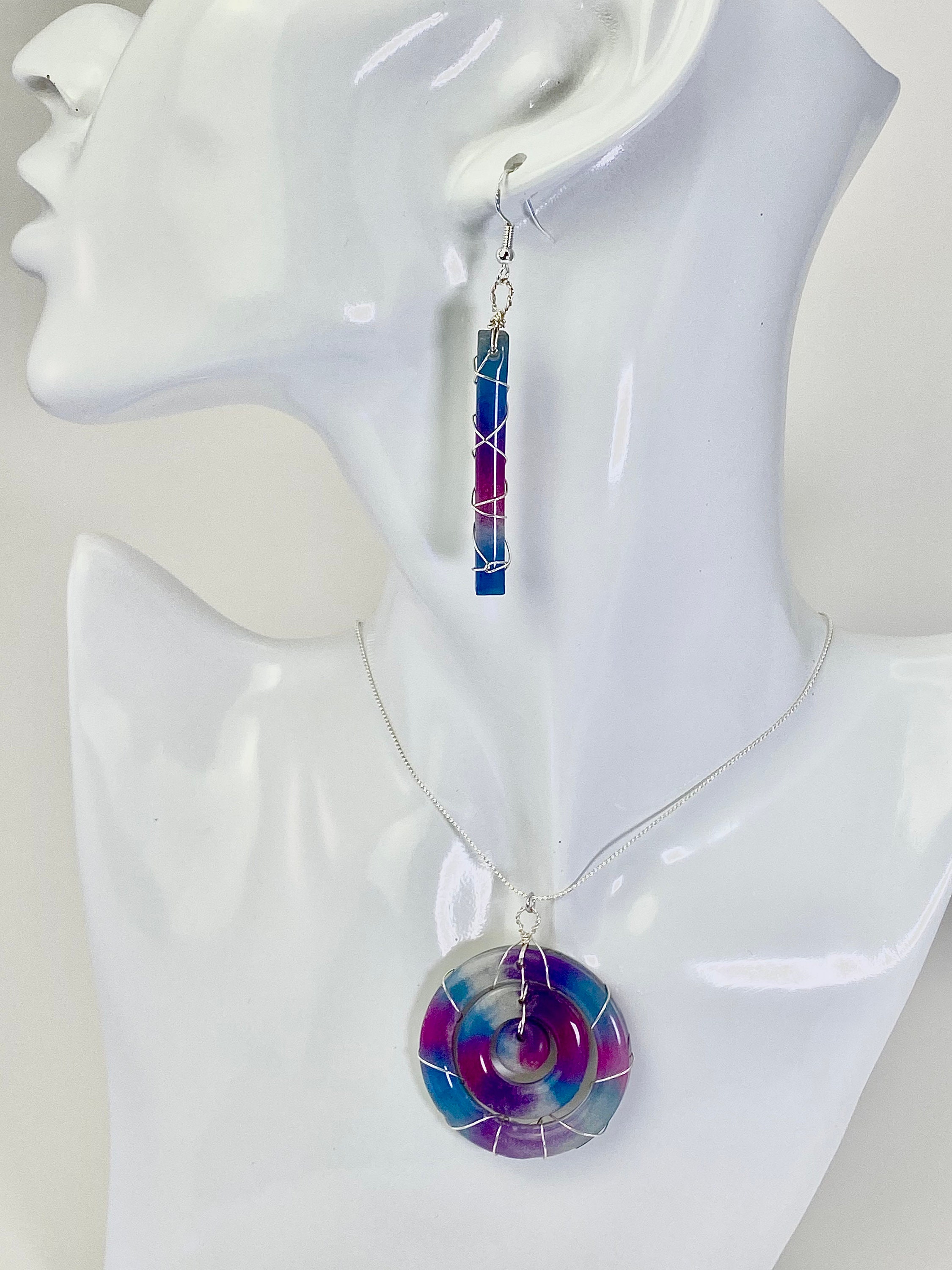 Color Change Jewelry Necklace Dangle Earrings Resin - Etsy Australia