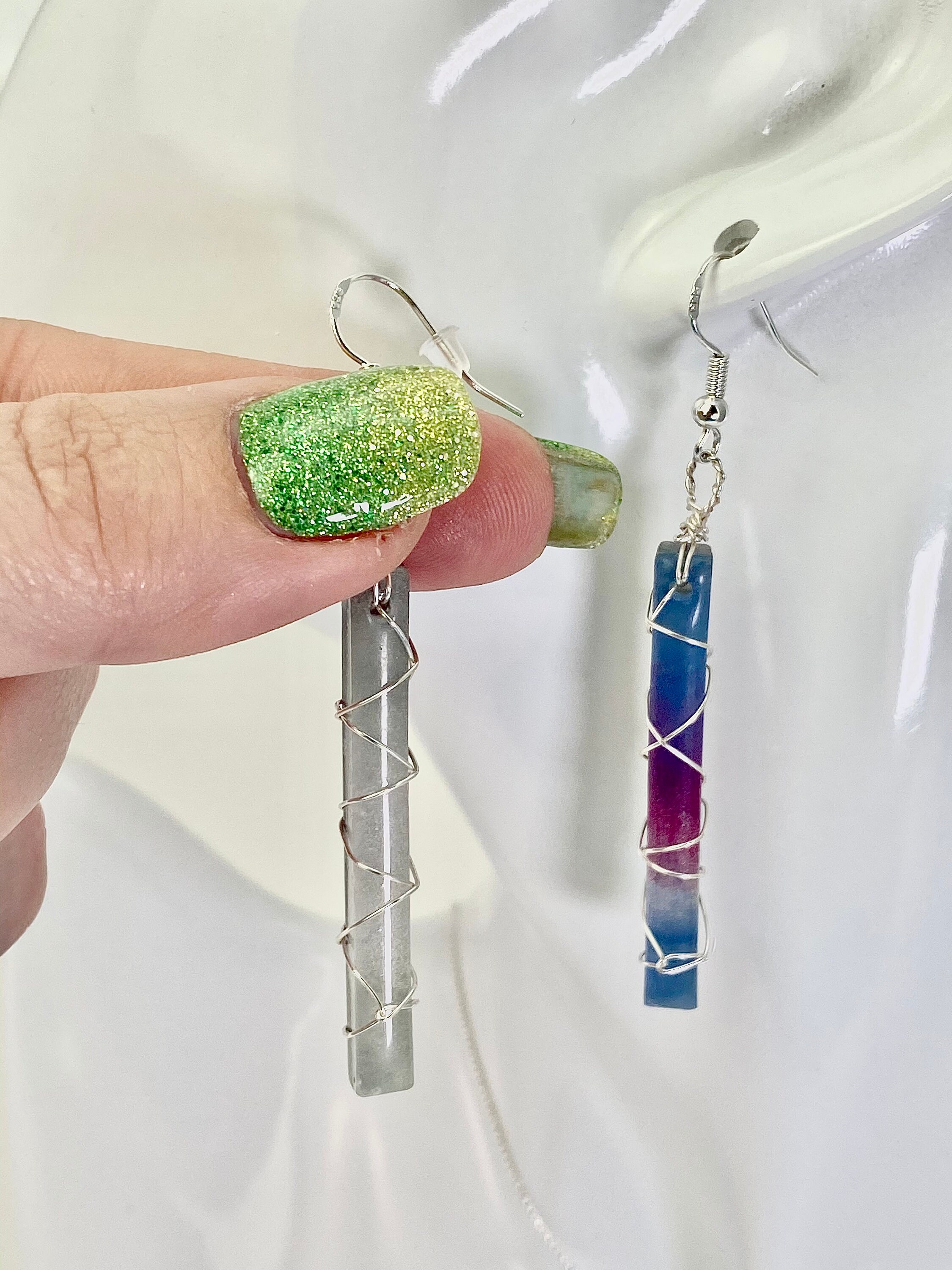 Color Change Jewelry Necklace Dangle Earrings Resin - Etsy Australia