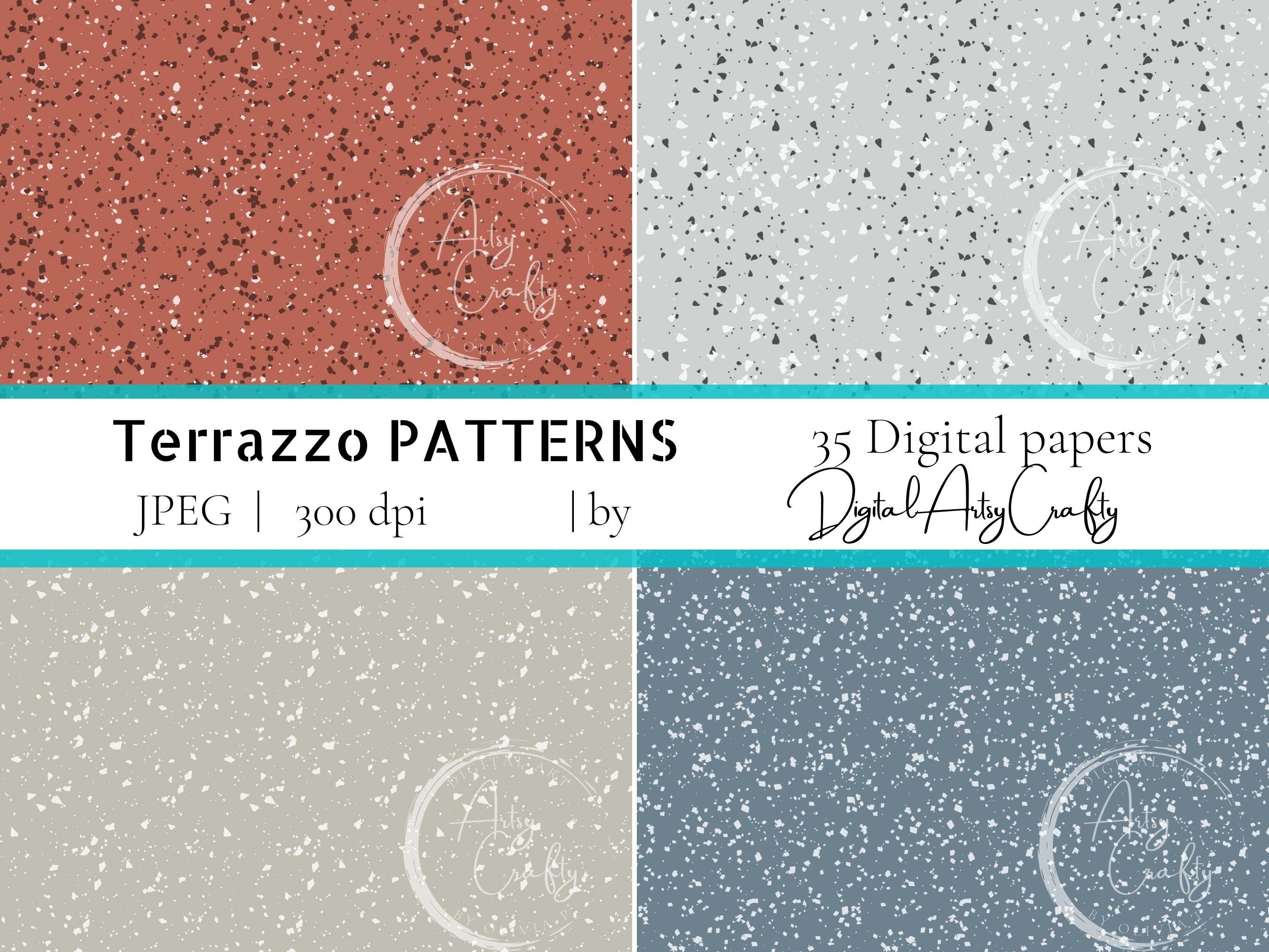 Terrazzo Digital Paper, Scrapbooking Digital Paper Pack, Scrapbook ...