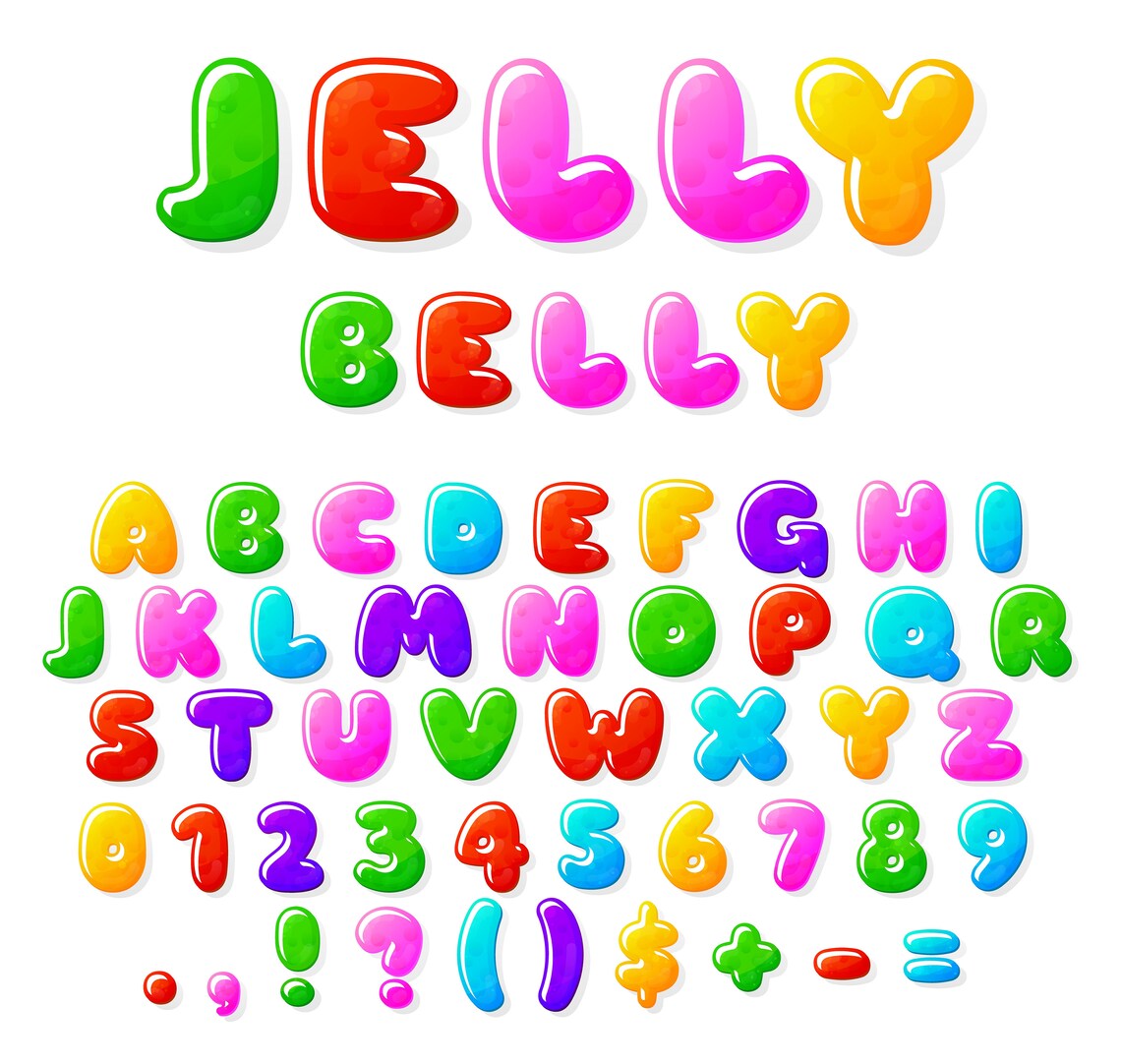 Jelly Alphabet. Fruit Candy Font Typographics Letters and - Etsy