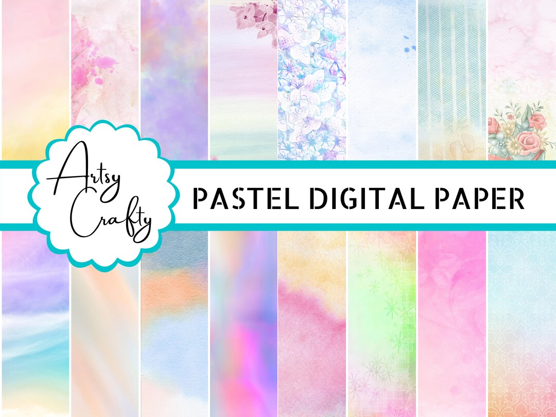 Pastel Digital Paper, Scrapbooking Digital Paper Pack, Scrapbook ...