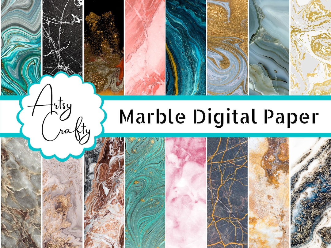 Marble Digital Paper, Scrapbooking Digital Paper Pack, Scrapbook ...