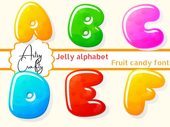 Jelly Alphabet. Fruit Candy Font Typographics Letters and - Etsy
