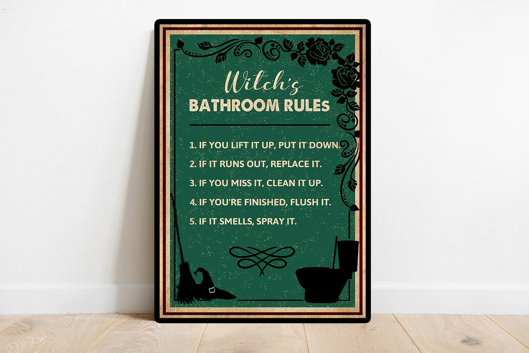 Witch's Bathroom Rules Poster Witch Poster Witchcraft - Etsy