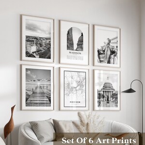 Madison Gallery Wall Art - Set of 6, Madison Black and White Photo ...