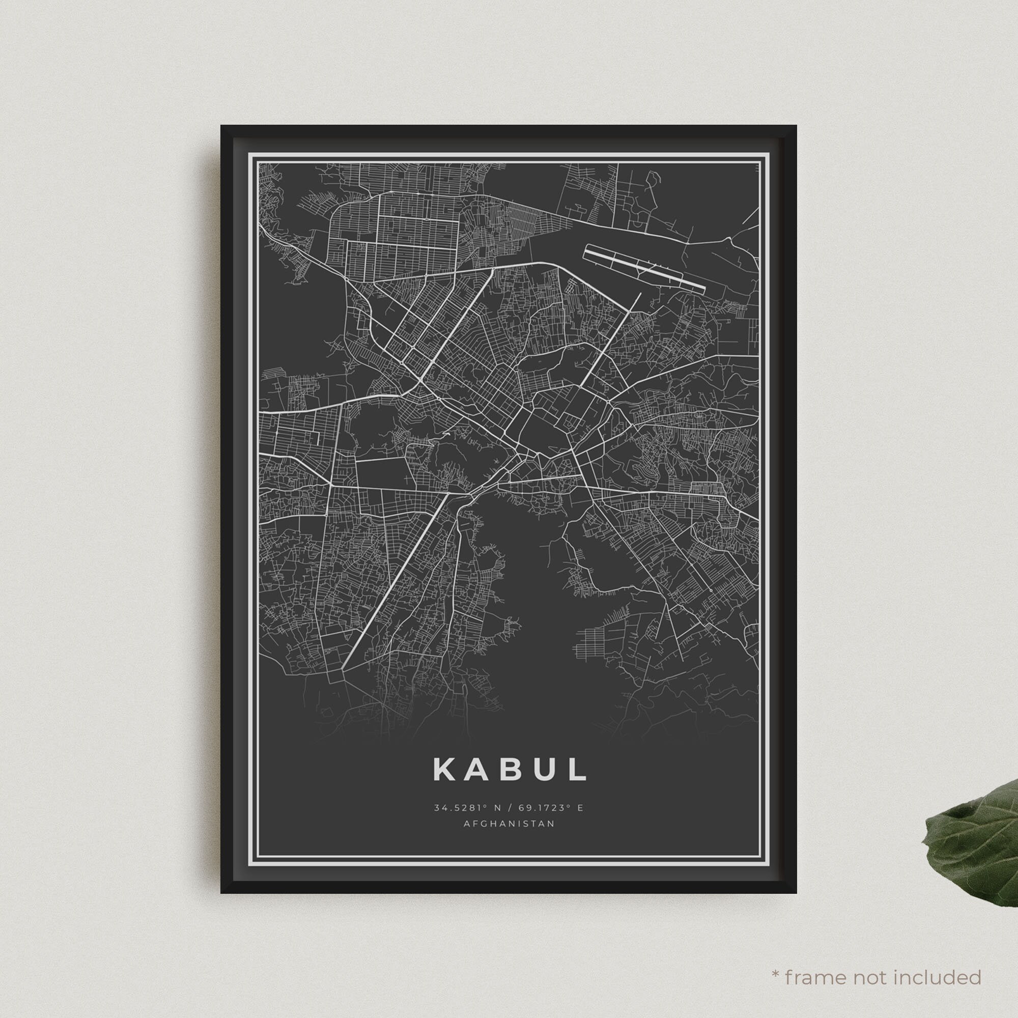Kabul Map Print Kabul Black Map Poster Kabul Dark Map - Etsy