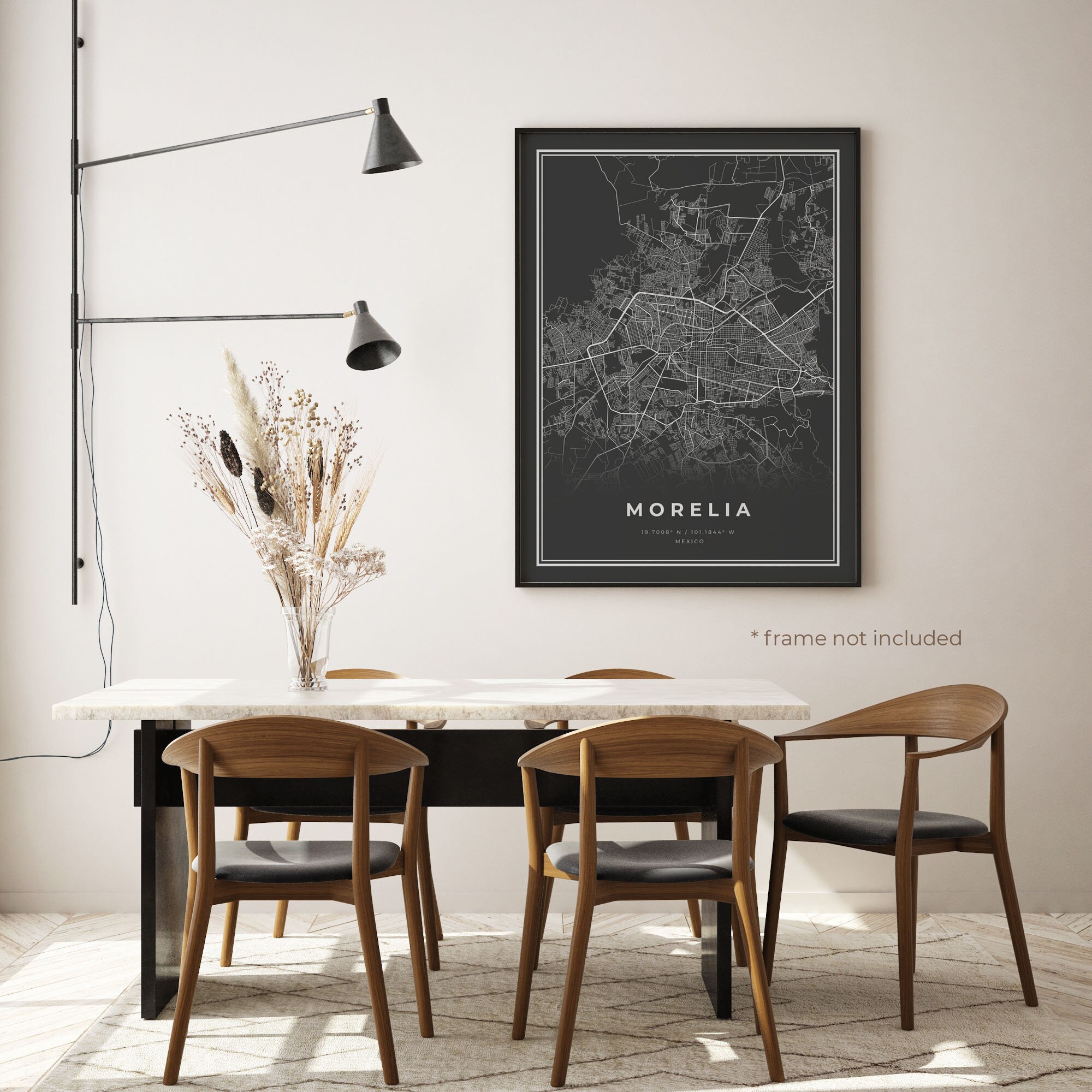 Morelia Map Print Morelia Black Map Poster Morelia Dark Map - Etsy