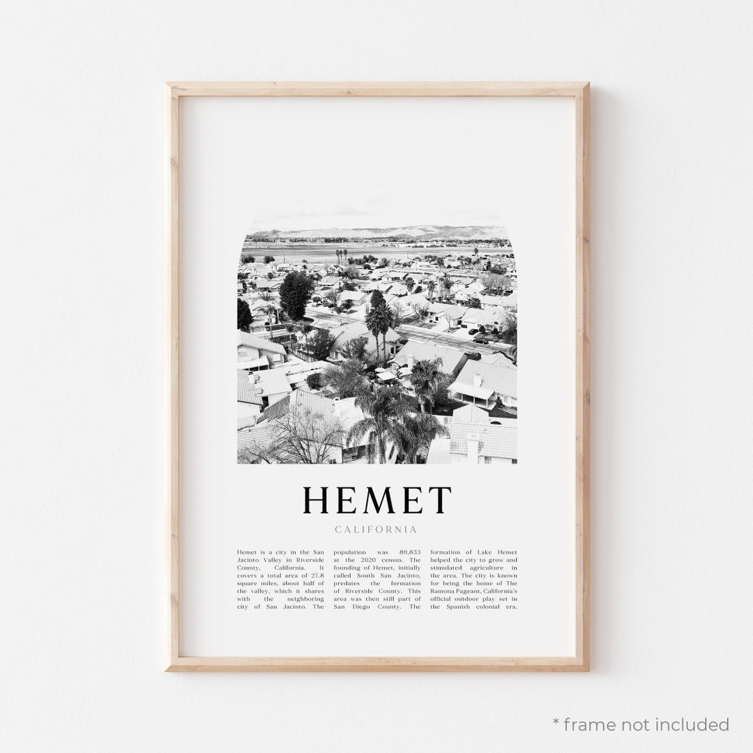 Hemet Art Print, Hemet Poster, Hemet Photo, Hemet Wall Art, Hemet Black ...
