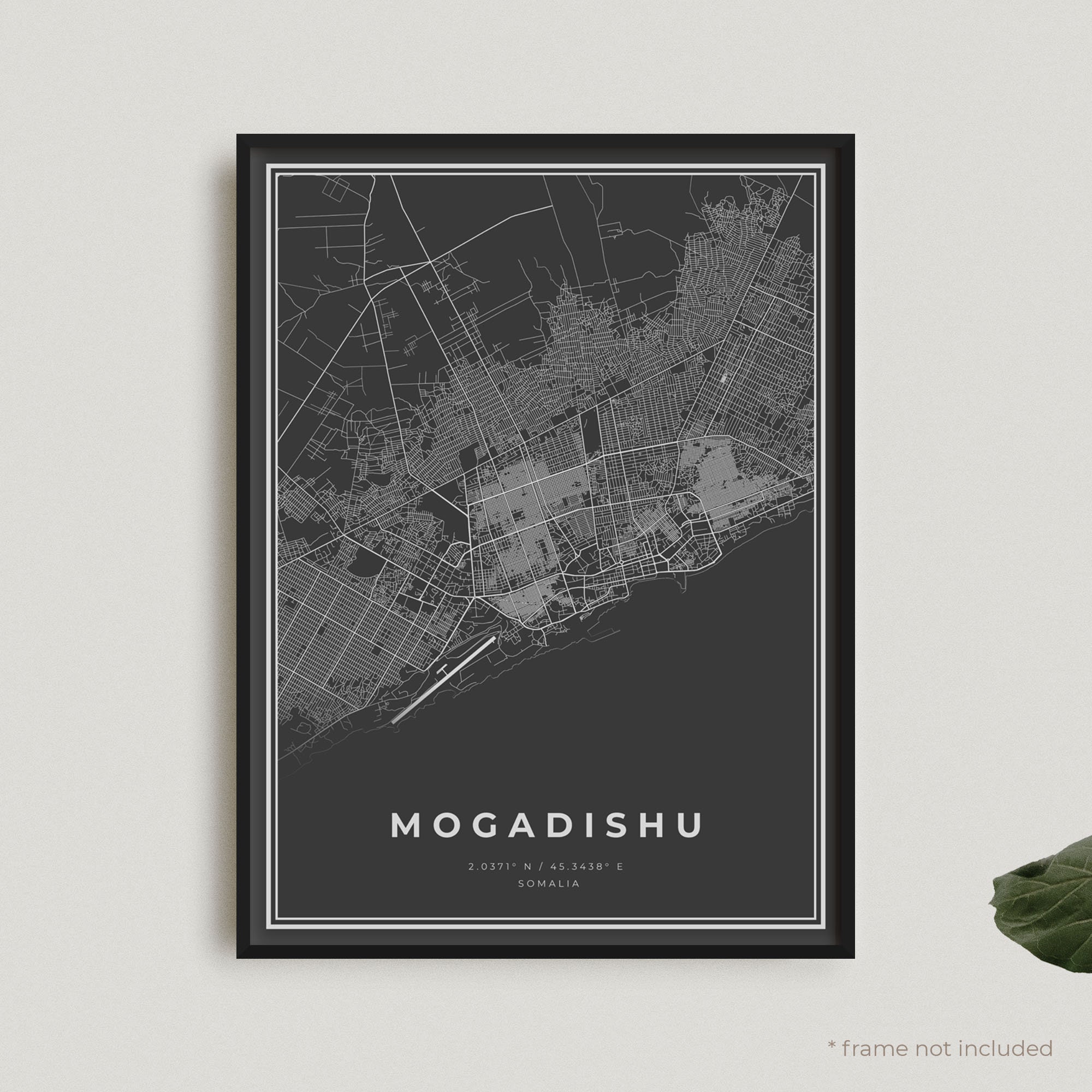 Mogadishu Map Print Mogadishu Black Map Poster Mogadishu | Etsy New Zealand