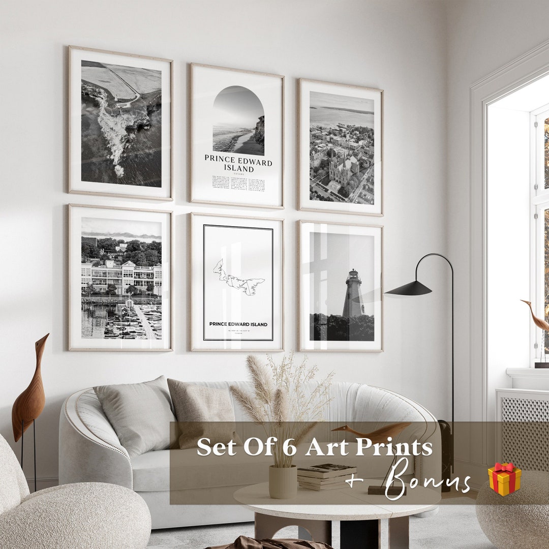 Prince Edward Island Gallery - Set of 6, Prince Edward Island Black and ...