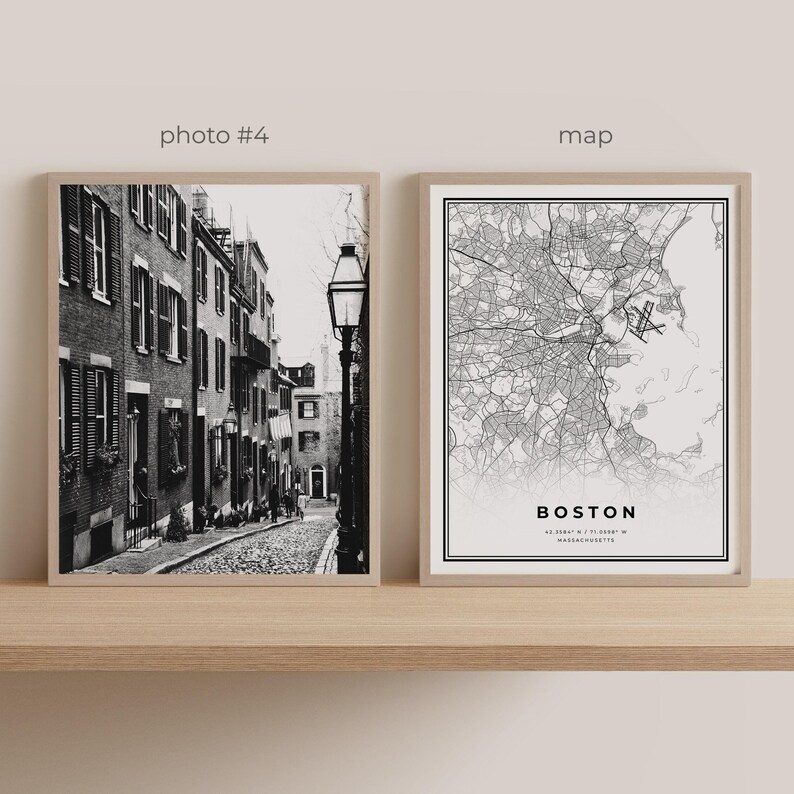 Boston Gallery Wall Art - Set of 6, Boston Black and White Photo ...