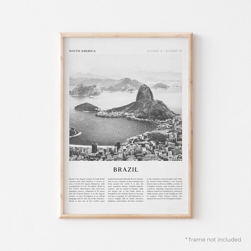 Brazil Travel Poster Art Vintage Print Canvas Hanging Wall - Etsy