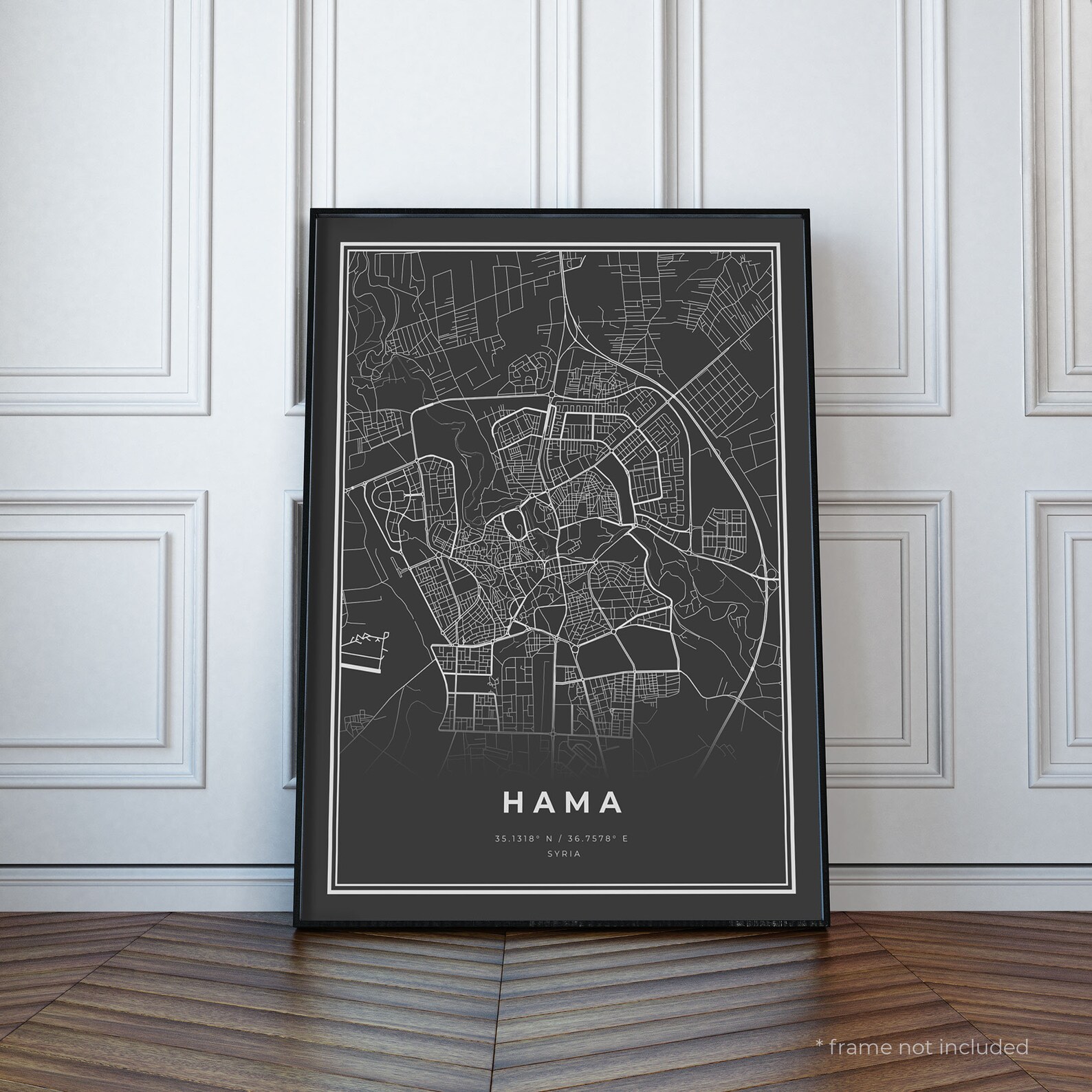 Hama Map Print Hama Black Map Poster Hama Dark Map Poster | Etsy