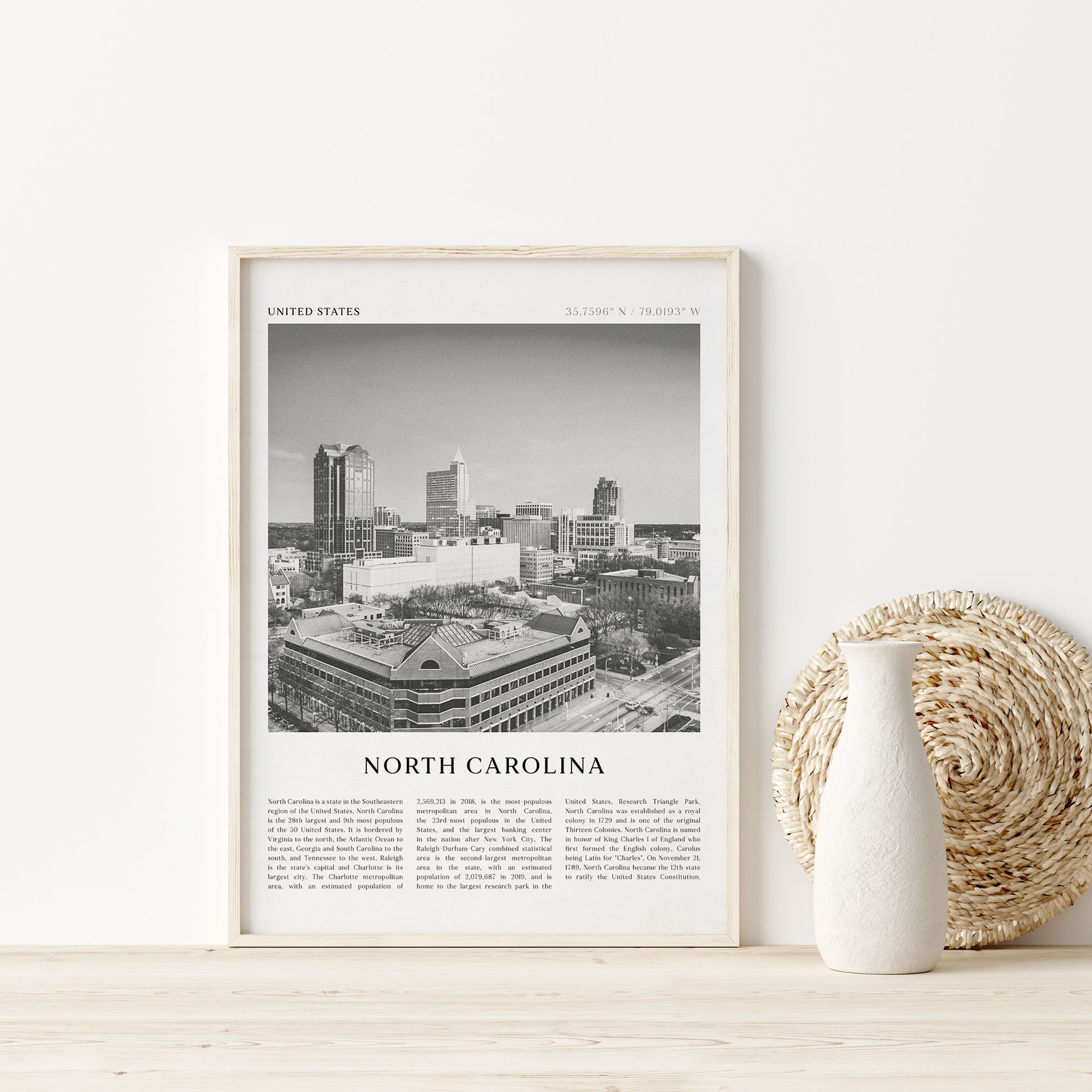 North Carolina Art Print North Carolina Poster North | Etsy