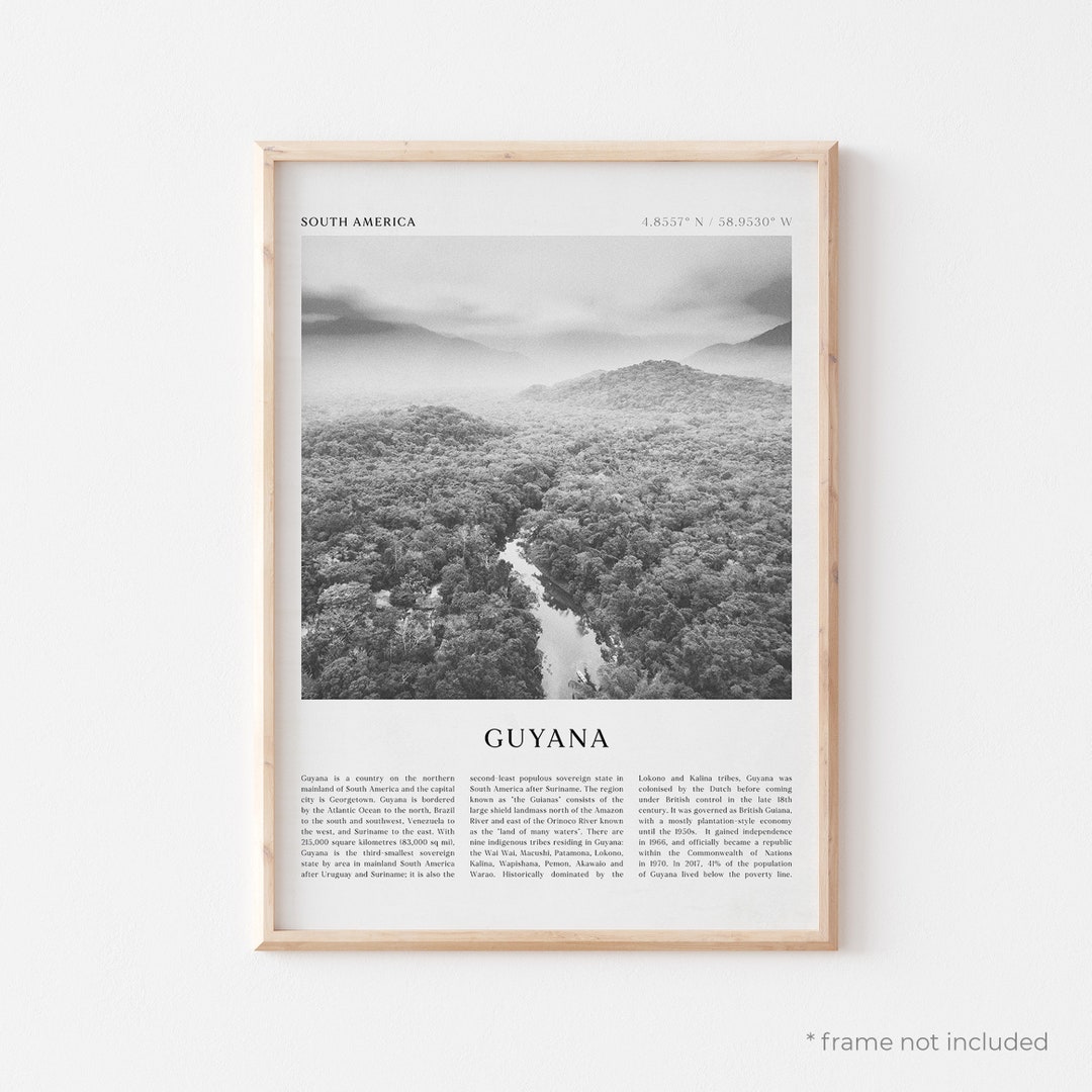Guyana Art Print, Guyana Poster, Guyana Photo, Guyana Wall Art, South ...