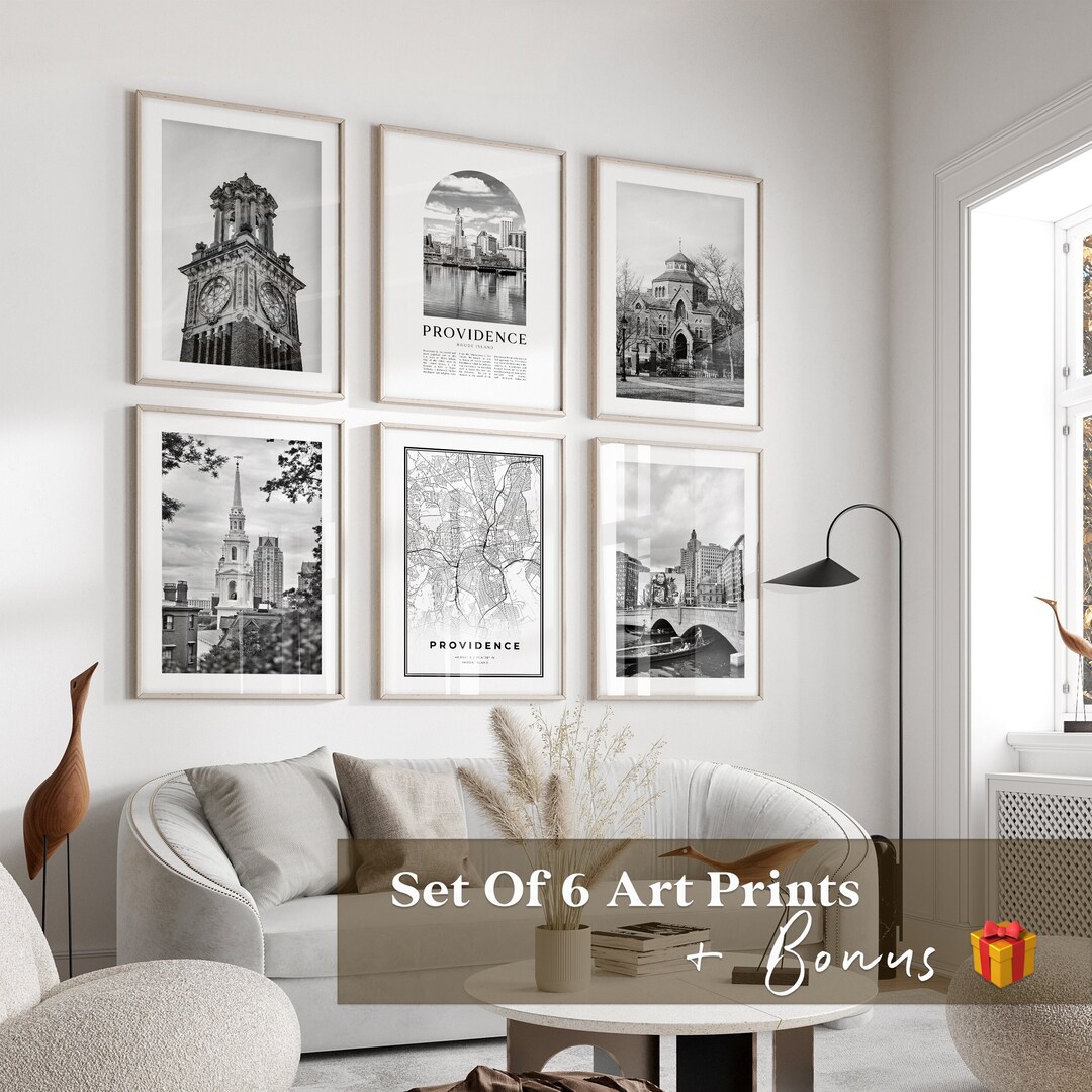 Providence Gallery Wall Art - Set of 6, Providence Black and White ...