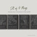 Set of 4 ANY CITY Black Map Posters, Personalized Dark Map Prints set ...
