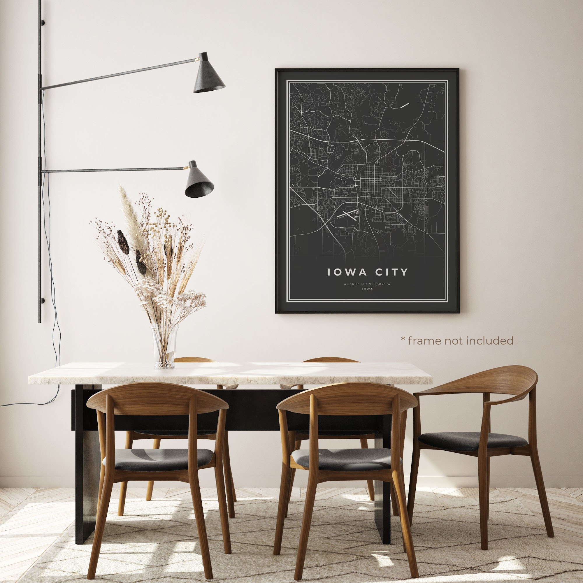 Iowa City Map Print Iowa City Black Map Poster Iowa City - Etsy