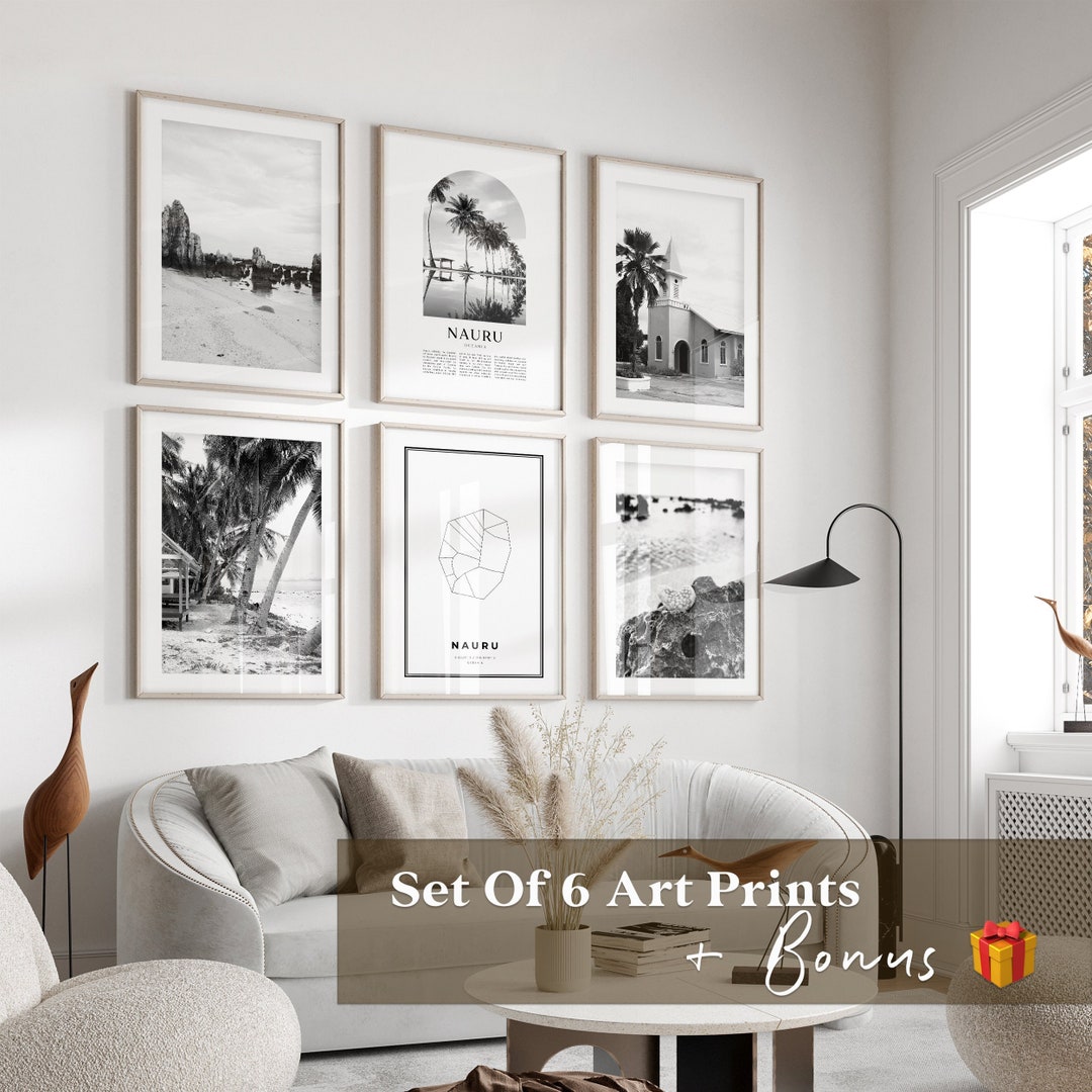Nauru Gallery Wall Art - Set of 6, Nauru Black and White Photo, Nauru ...