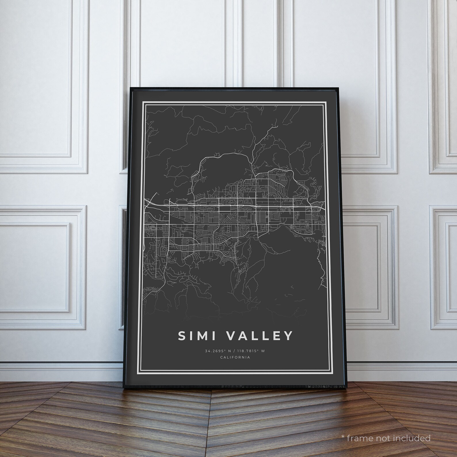 Simi Valley Map Print Simi Valley Black Map Poster Simi - Etsy