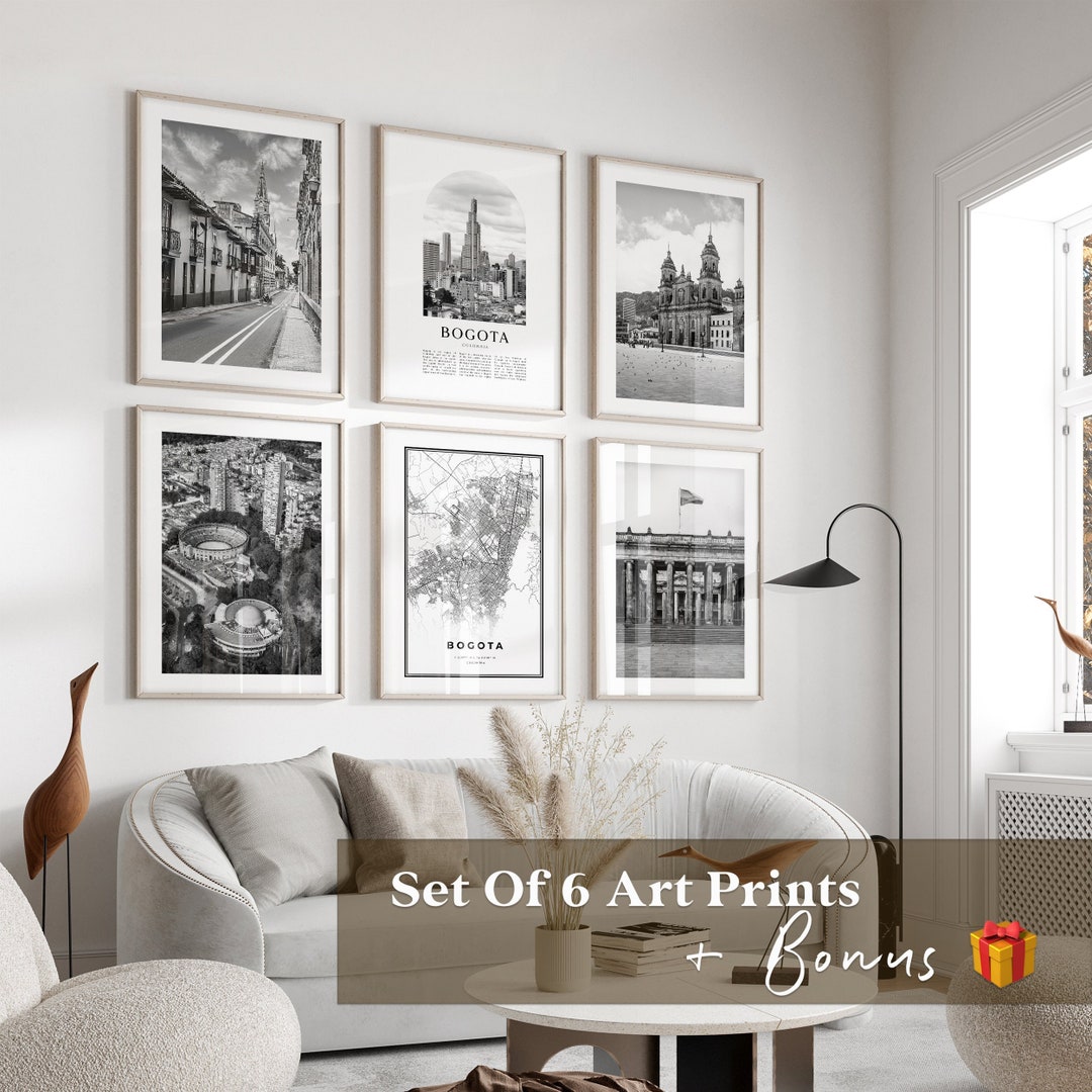 Bogota Gallery Wall Art - Set of 6, Bogota Black and White Photo ...
