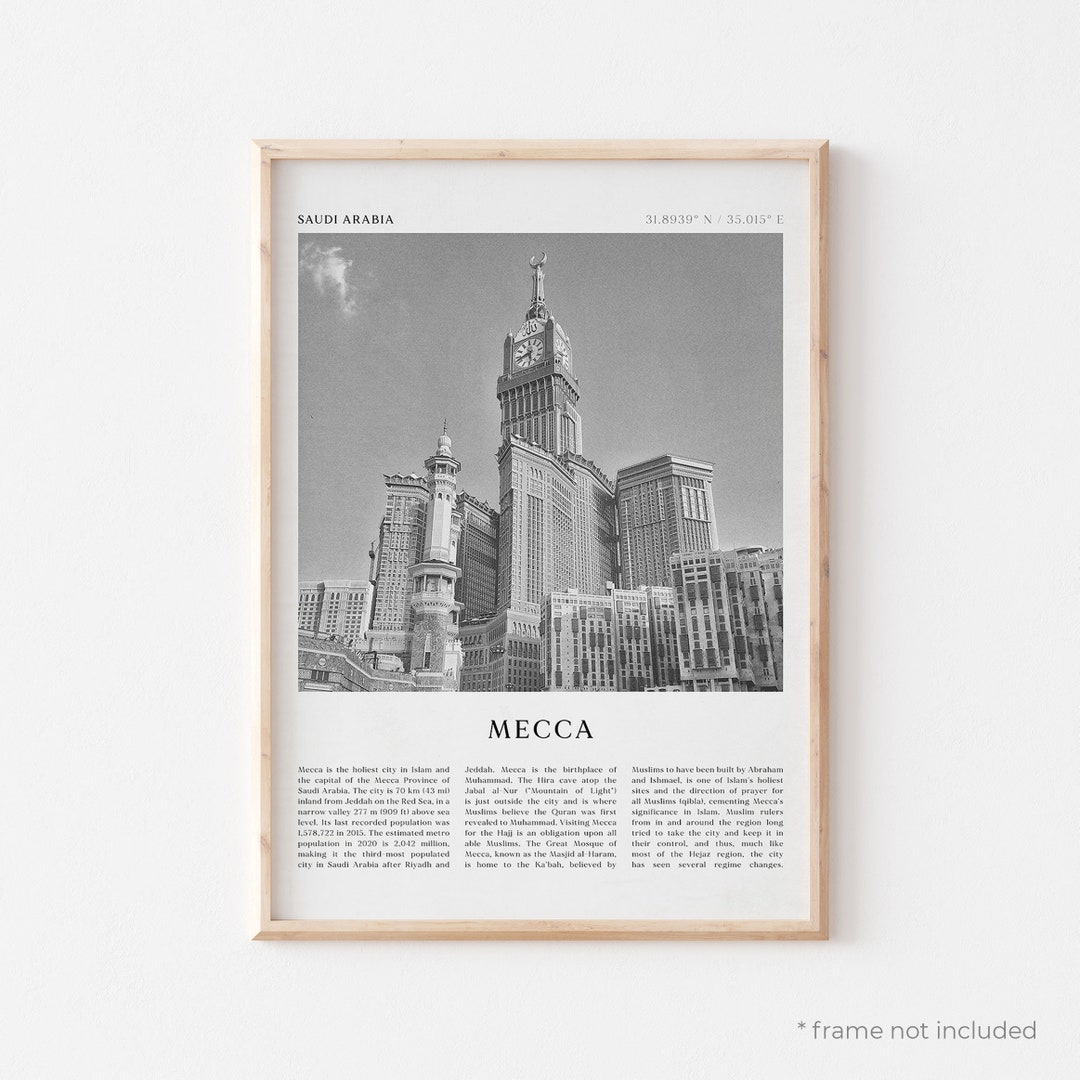 Mecca Art Print, Mecca Poster, Mecca Photo, Mecca Wall Art, Saudi ...