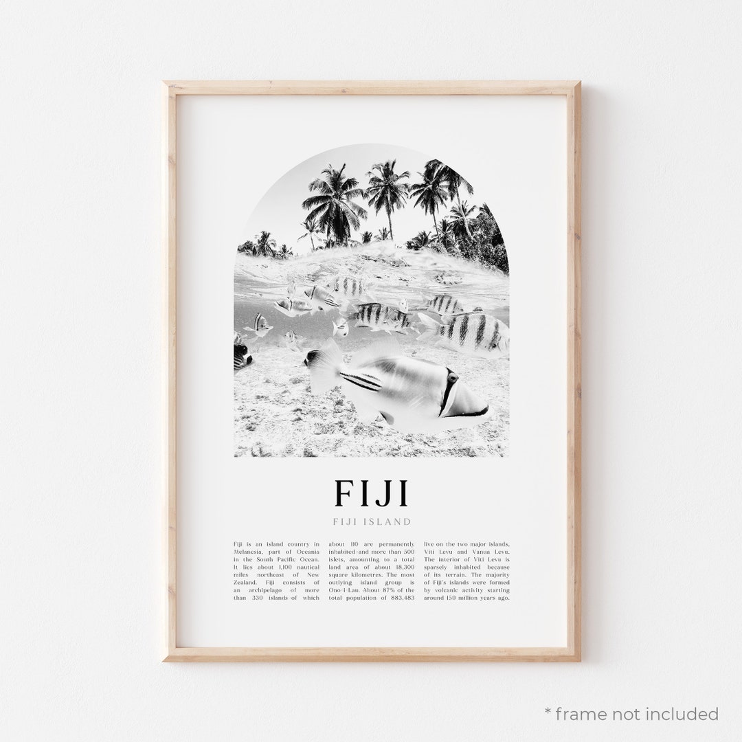 Fiji Art Print, Fiji Poster, Fiji Photo, Fiji Wall Art, Fiji Black and ...
