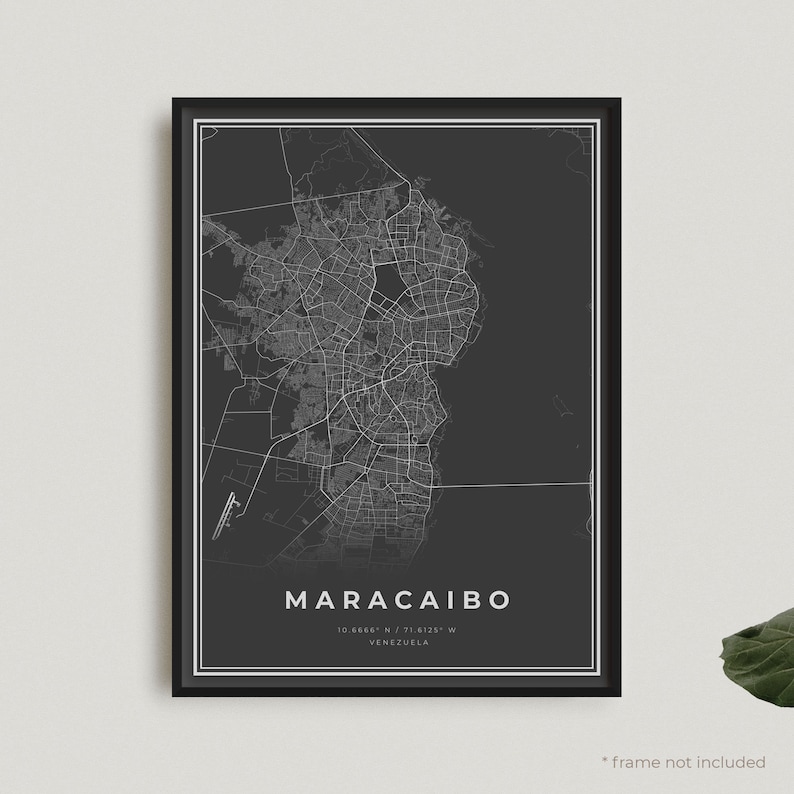 Maracaibo Map Print Maracaibo Black Map Poster Maracaibo - Etsy