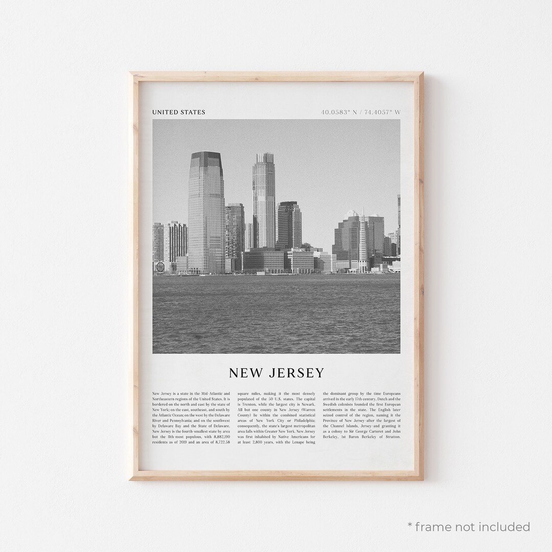 New Jersey Art Print, New Jersey Poster, New Jersey Photo, New Jersey ...