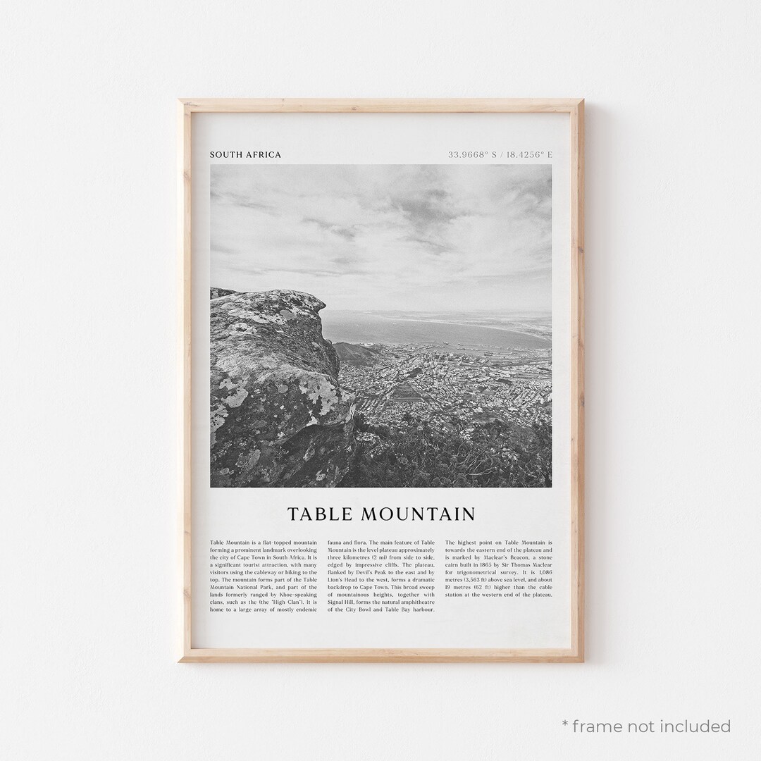 Table Mountain Art Print, Table Mountain Poster, Table Mountain Photo ...