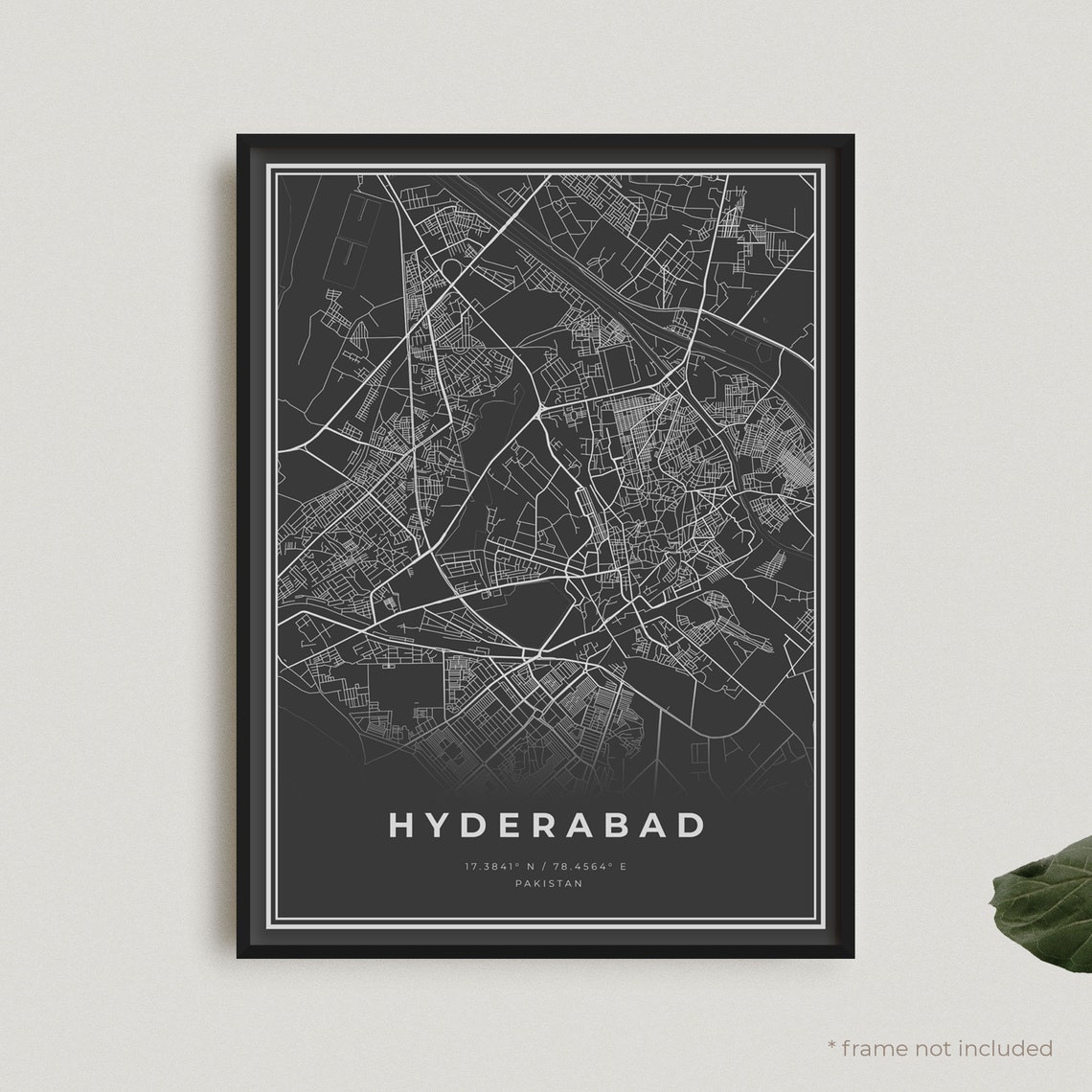 Hyderabad Map Print Hyderabad Black Map Poster Hyderabad - Etsy