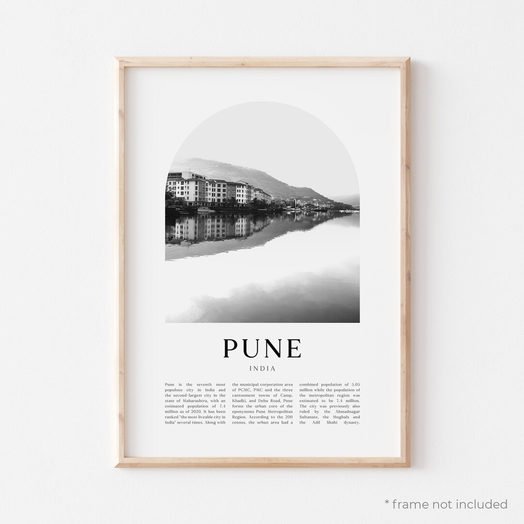 Pune Art Print, Pune Poster, Pune Photo, Pune Wall Art, Pune Black and ...