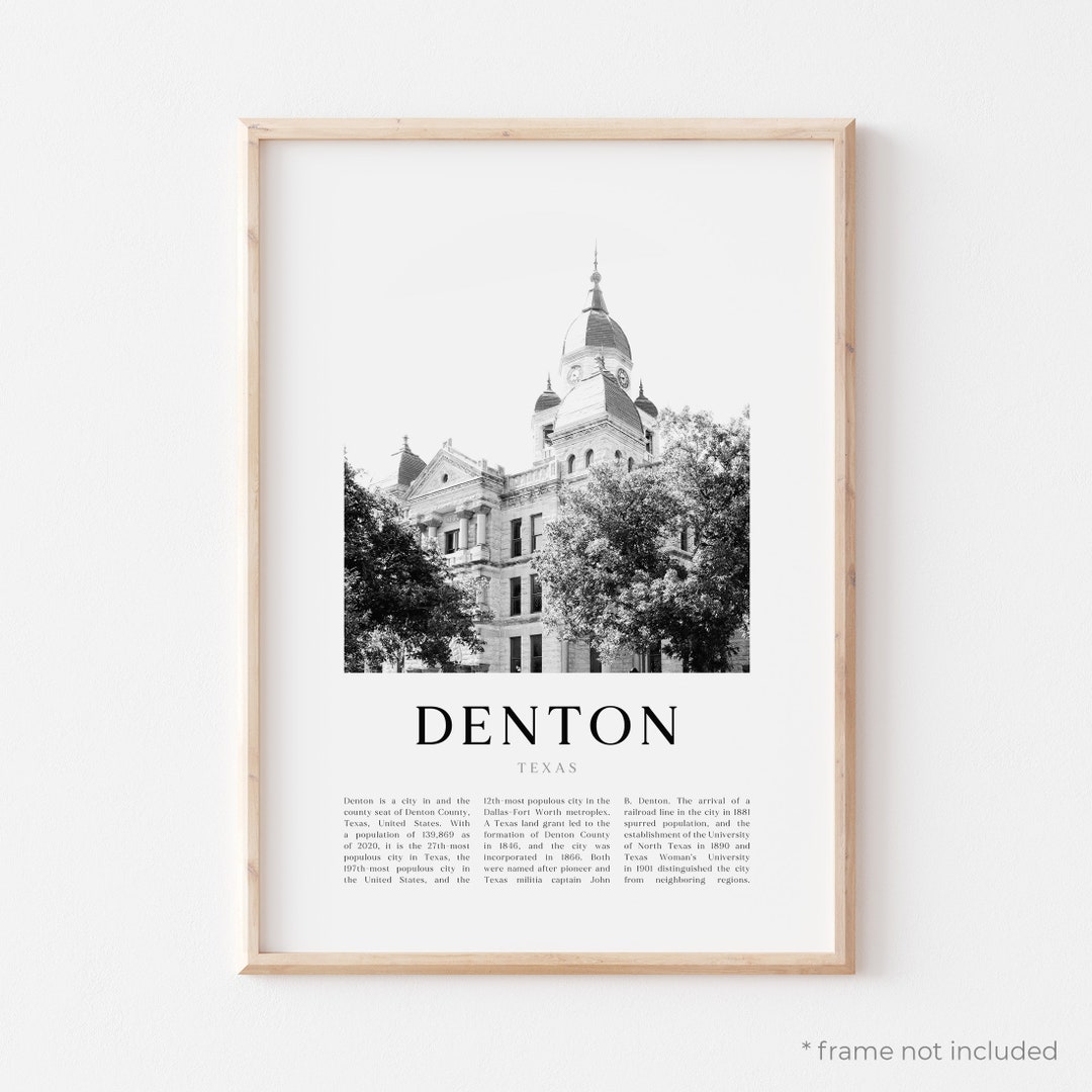 Denton Art Print, Denton Poster, Denton Photo, Denton Wall Art, Denton ...